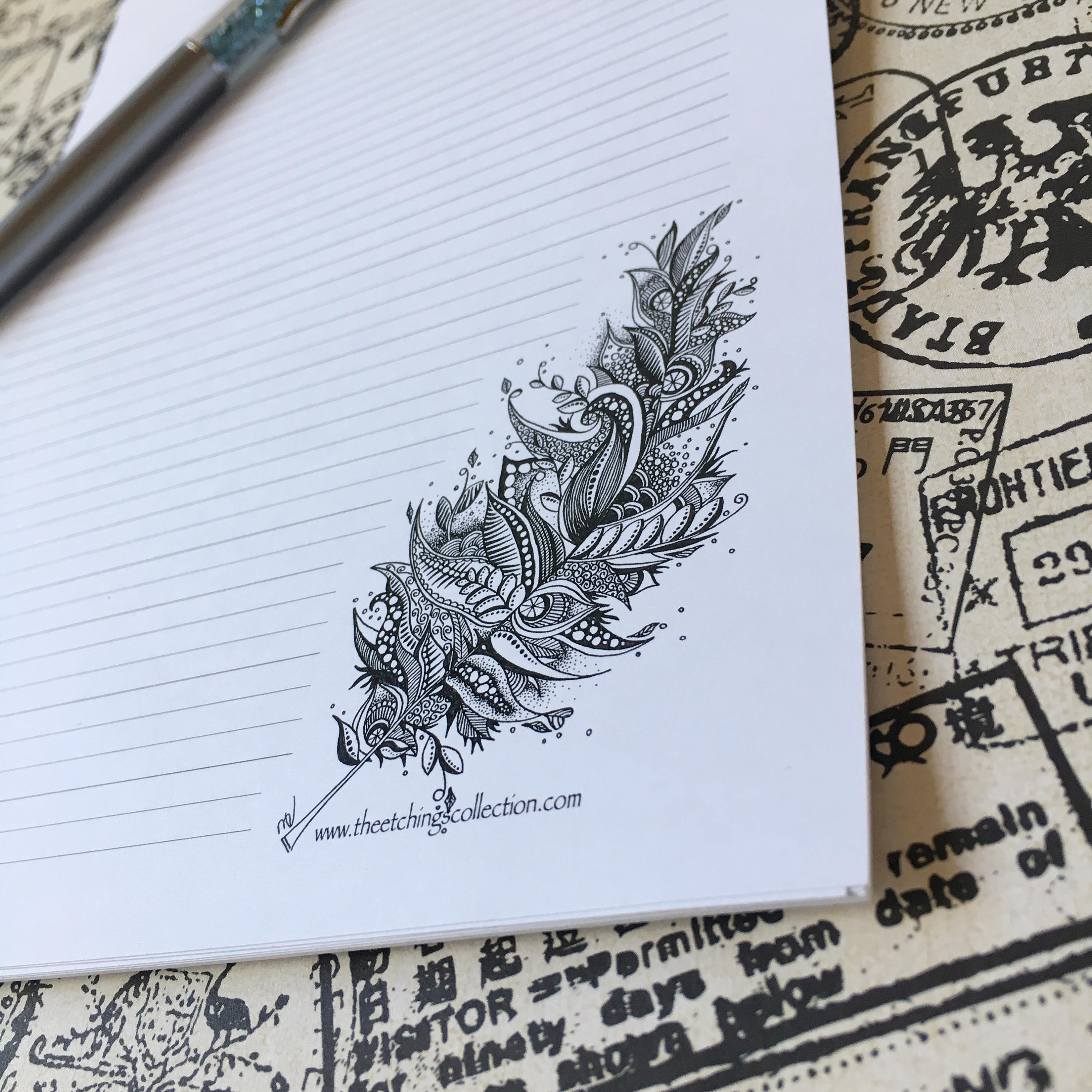 Feather Letter Writing Set Feather Stationary Set Feather - Etsy Australia