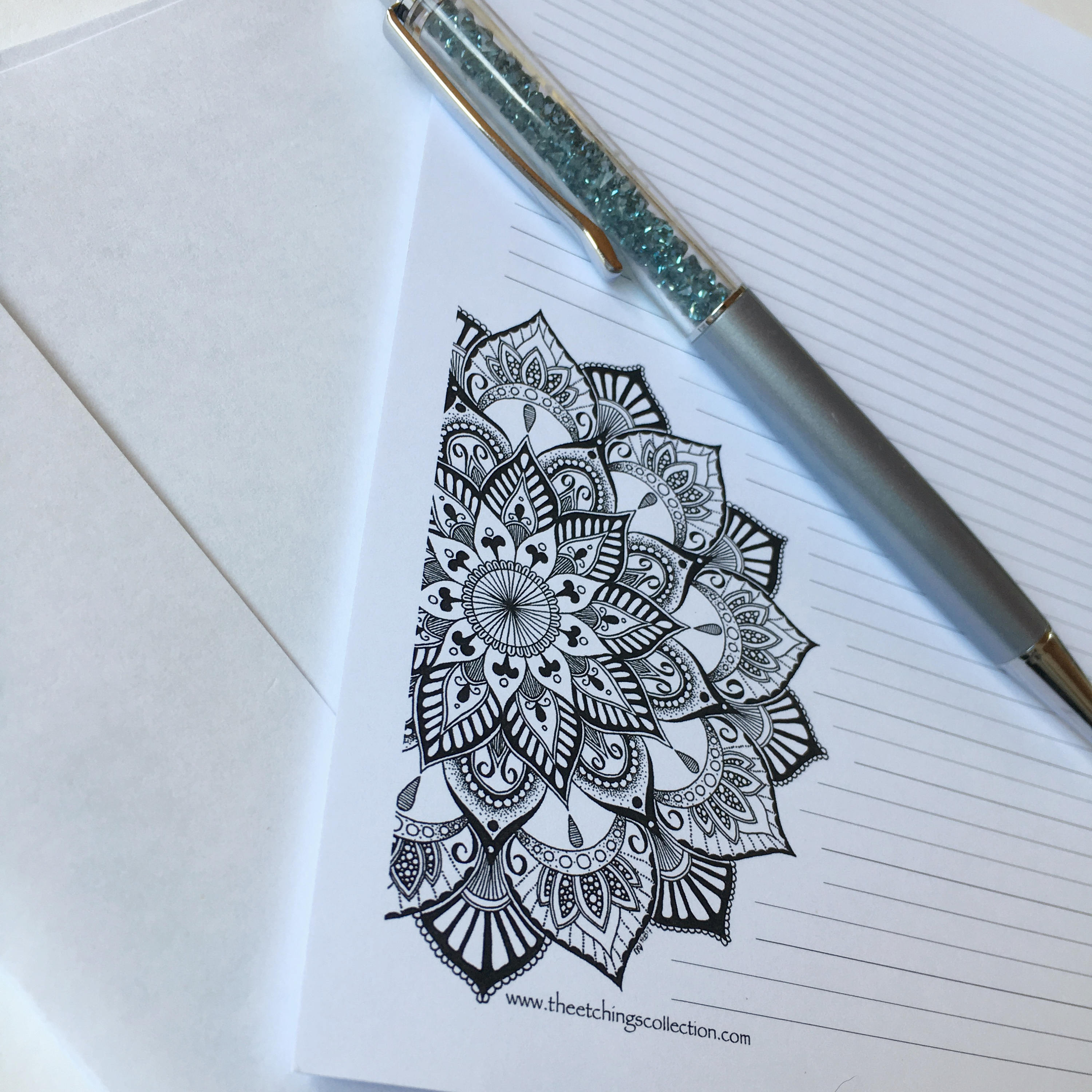 Mandala Stationery Set Letter Writing Set Unique Stationery - Etsy
