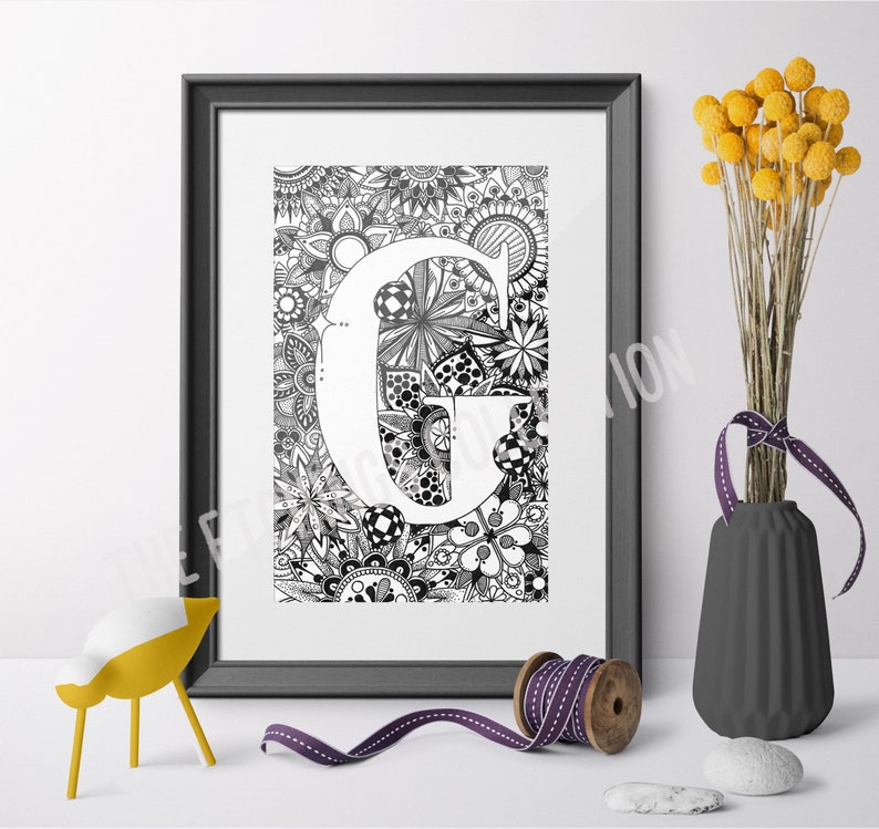 Alphabet Art Monogram Letter G Hand Lettering Unique Gifts - Etsy