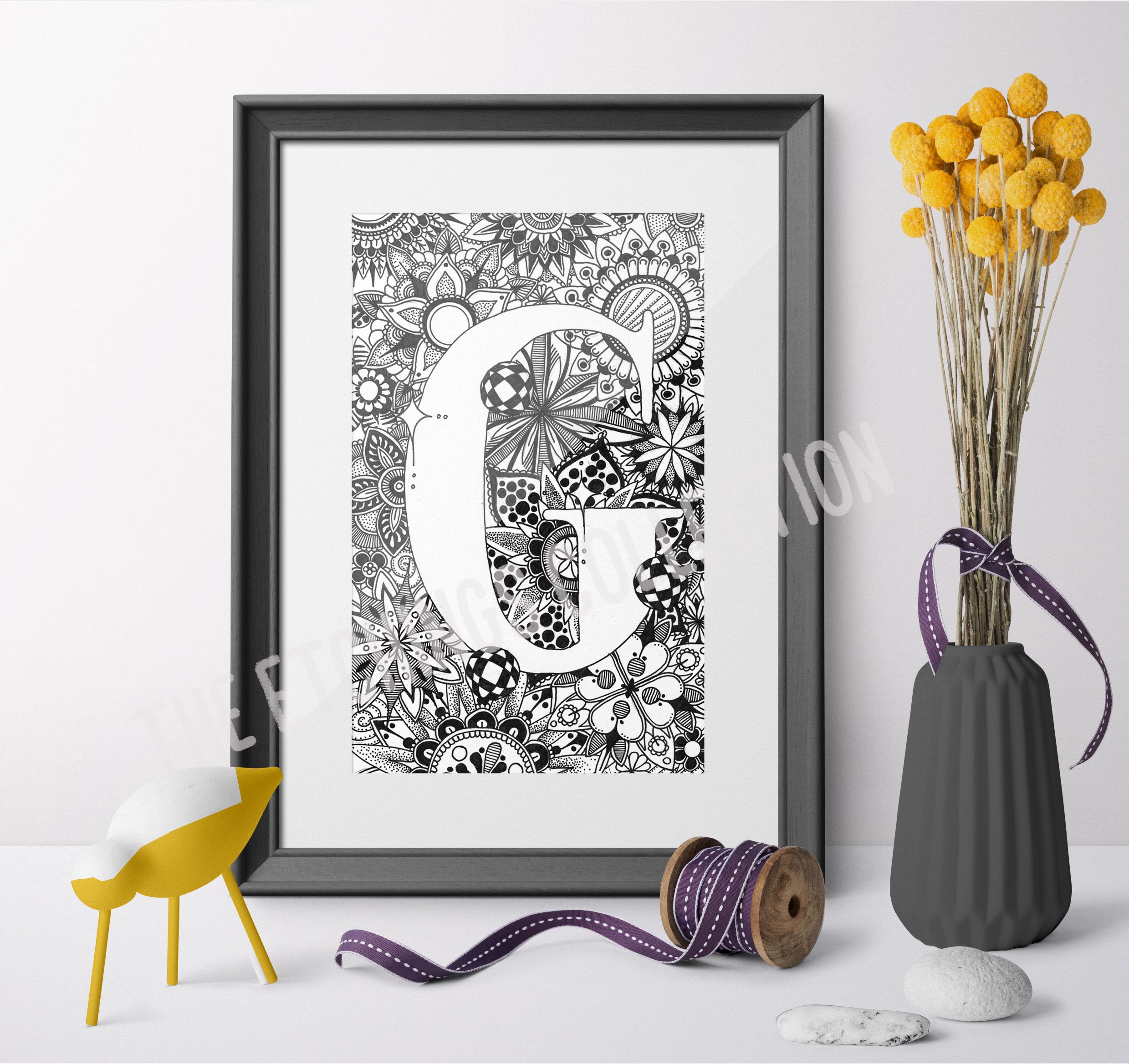Alphabet Art Monogram Letter G Hand Lettering Unique Gifts - Etsy