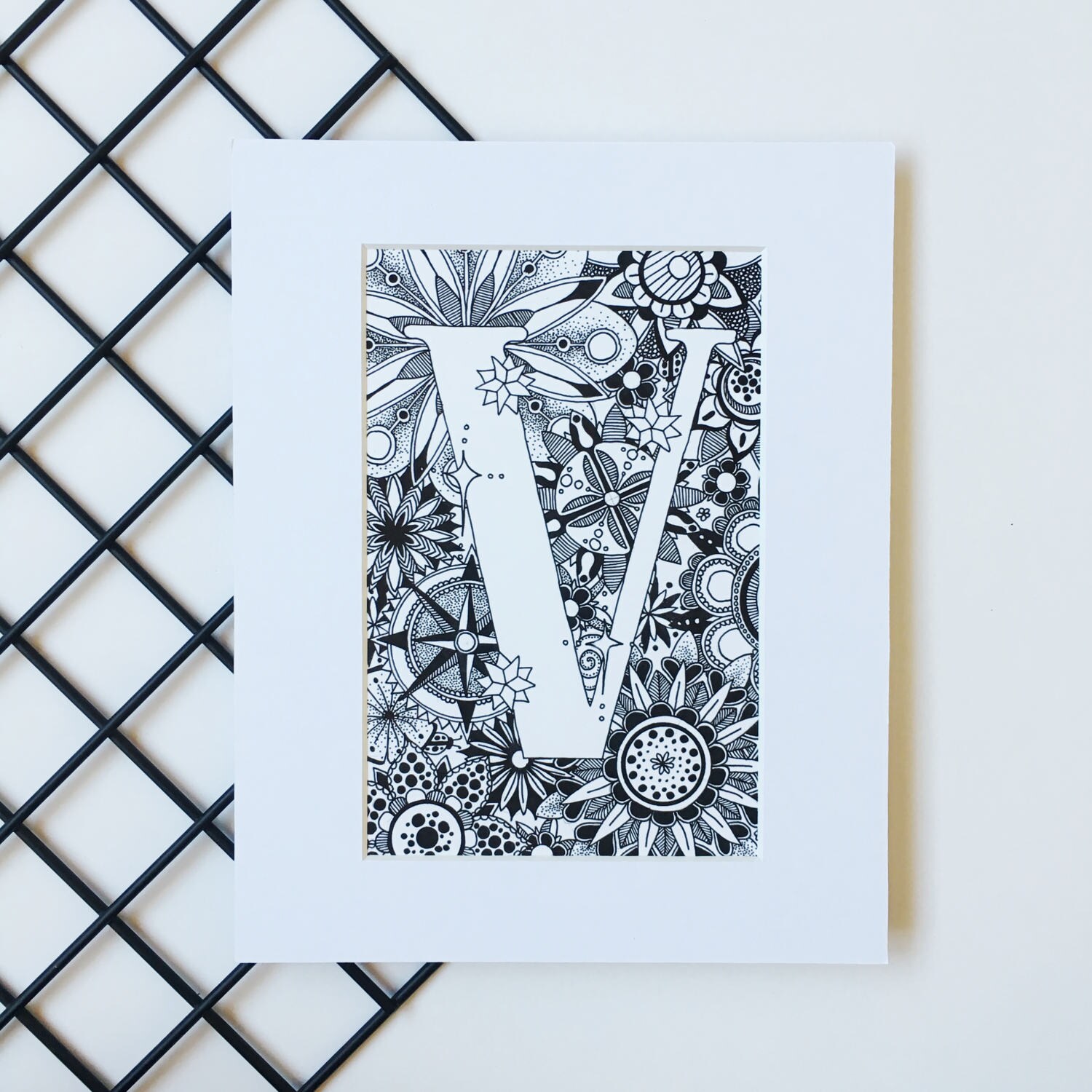 Personalised Letter Art Monogram Letter Hand Drawn Initial - Etsy