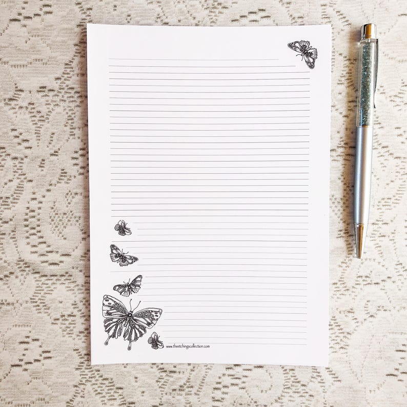 Butterfly Letter Writing Set Butterfly Stationary Set | Etsy Australia