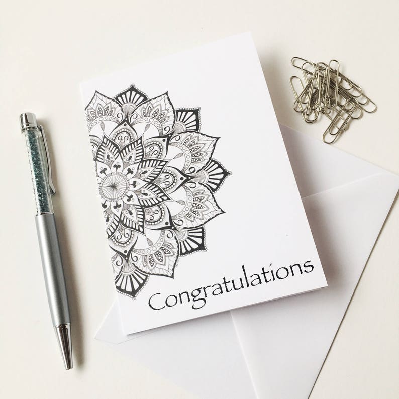 Mandala Greeting Cards Mandala Cards Zentangle Greeting - Etsy