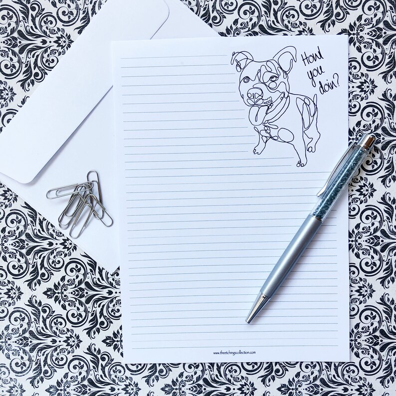 Pet Portrait Stationery, Letter Writing Set, Animal Stationery, Letter ...