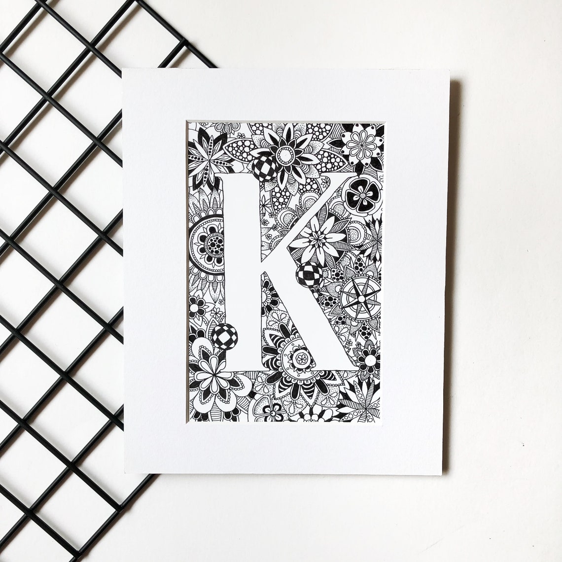 Letter K Alphabet Wall Art Zentangle Initial Letter Art - Etsy Canada