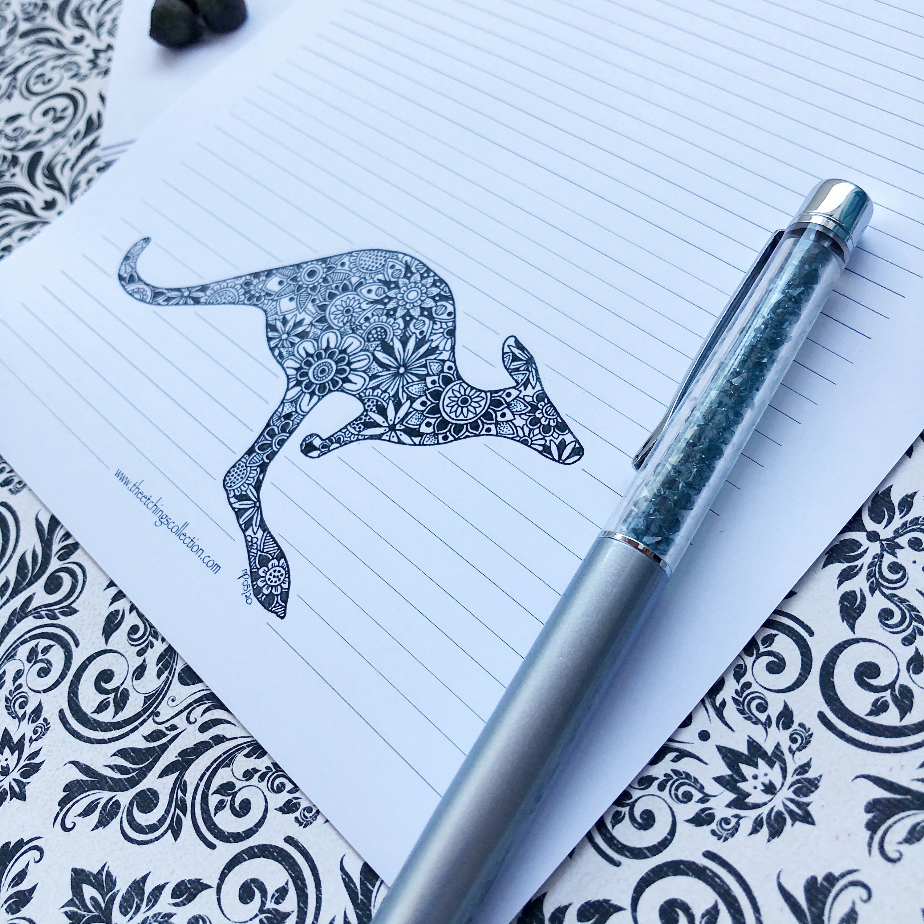 Australian Letter Writing Set, Kangaroo Stationary, Aussie Paper Design ...