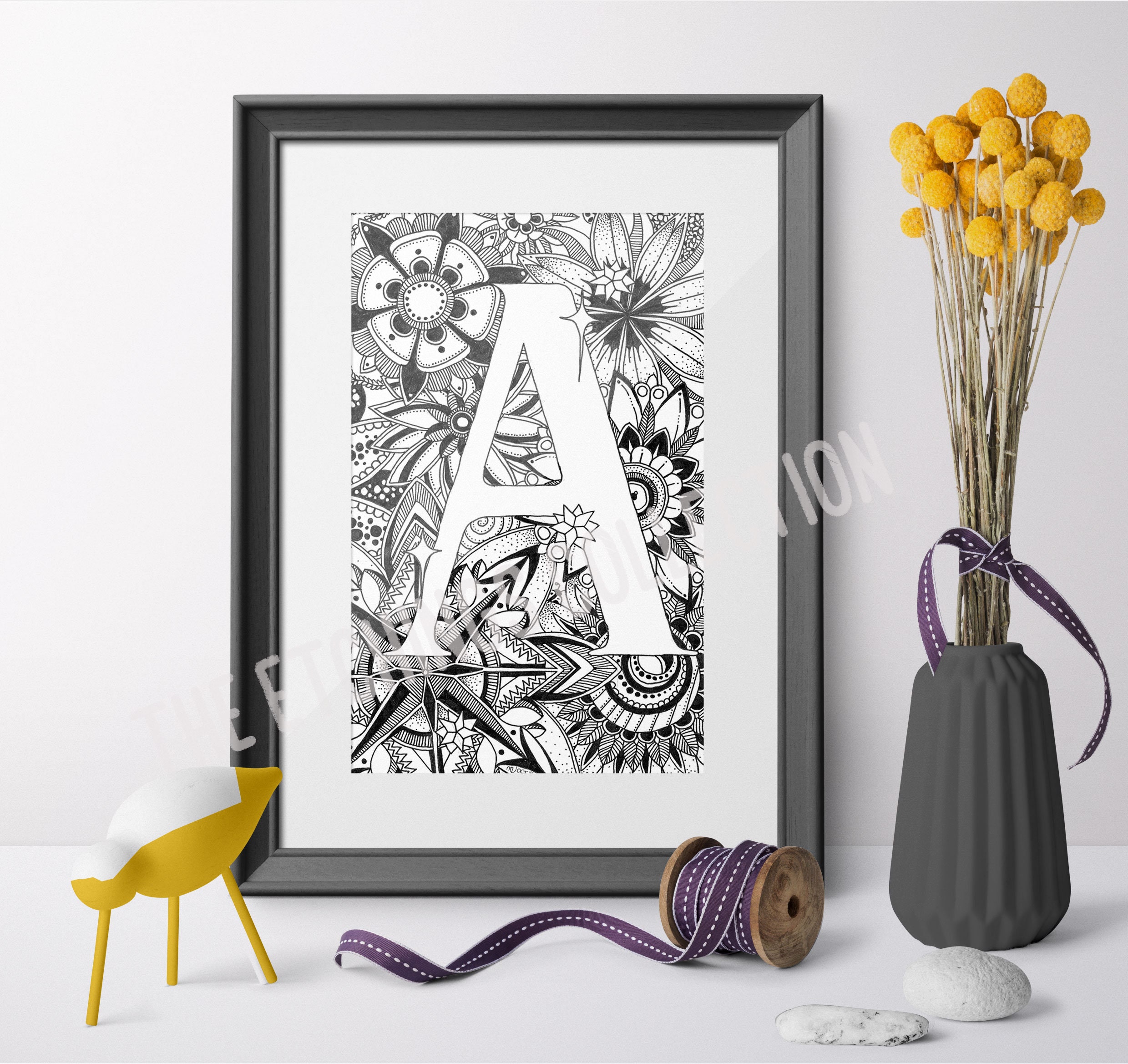 Alphabet Art Monogram Letter A Big Letter Art Print Gifts - Etsy Australia