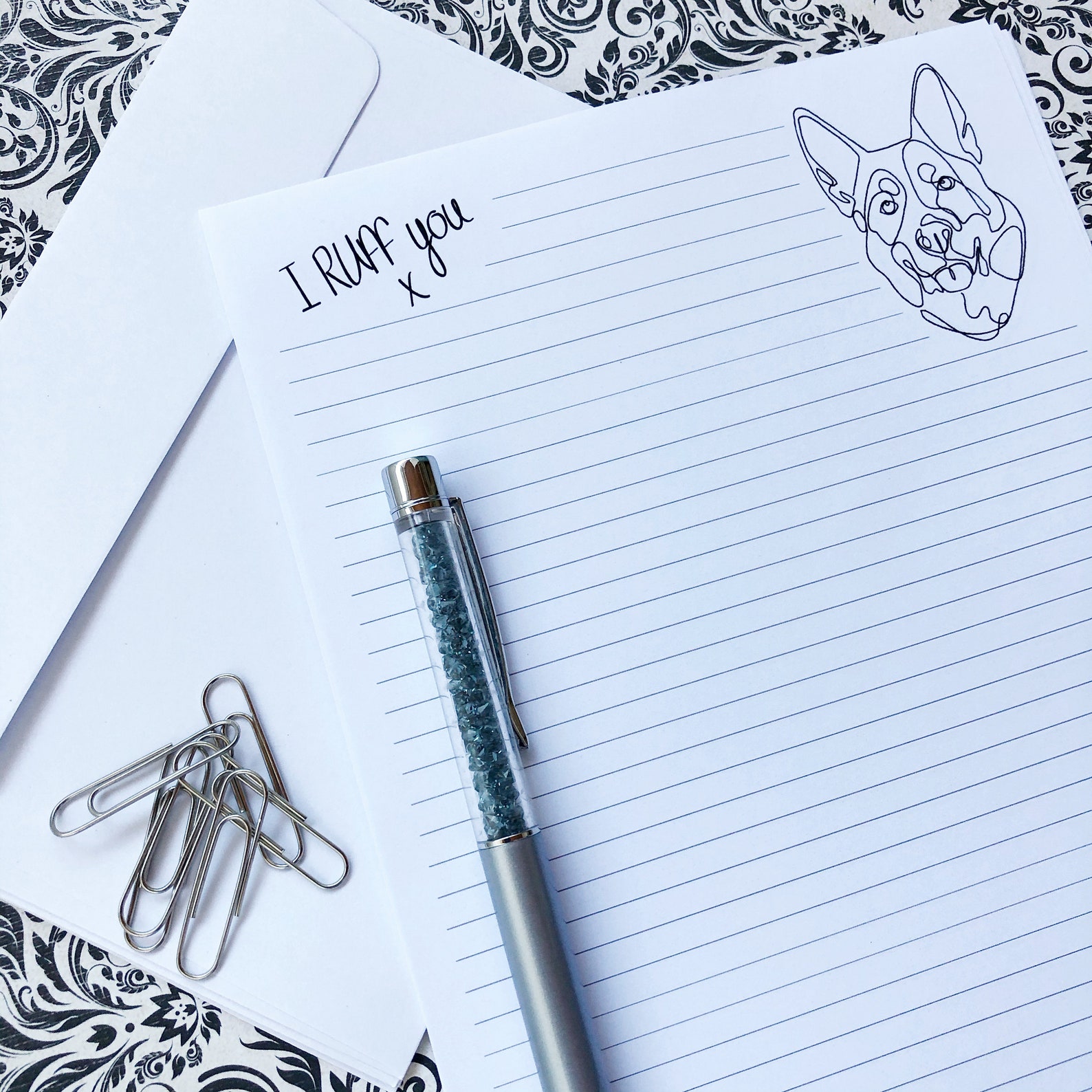 Letter Writing Set Dog Stationery Animal Stationery Letter - Etsy