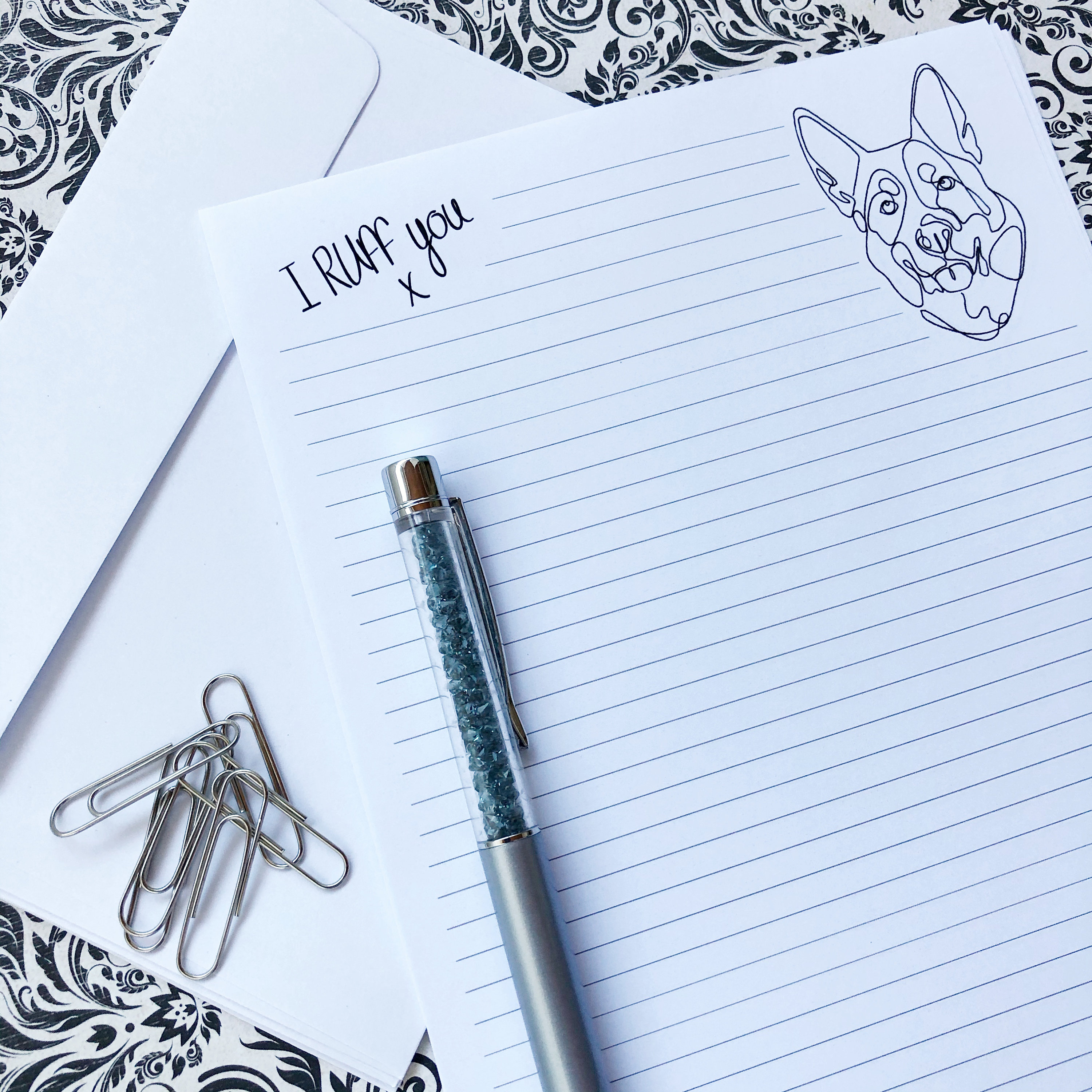 Letter Writing Set Dog Stationery Animal Stationery Letter - Etsy