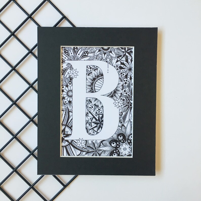 Monogram B Personalised Letter Print Monogrammed Gifts Kids - Etsy ...