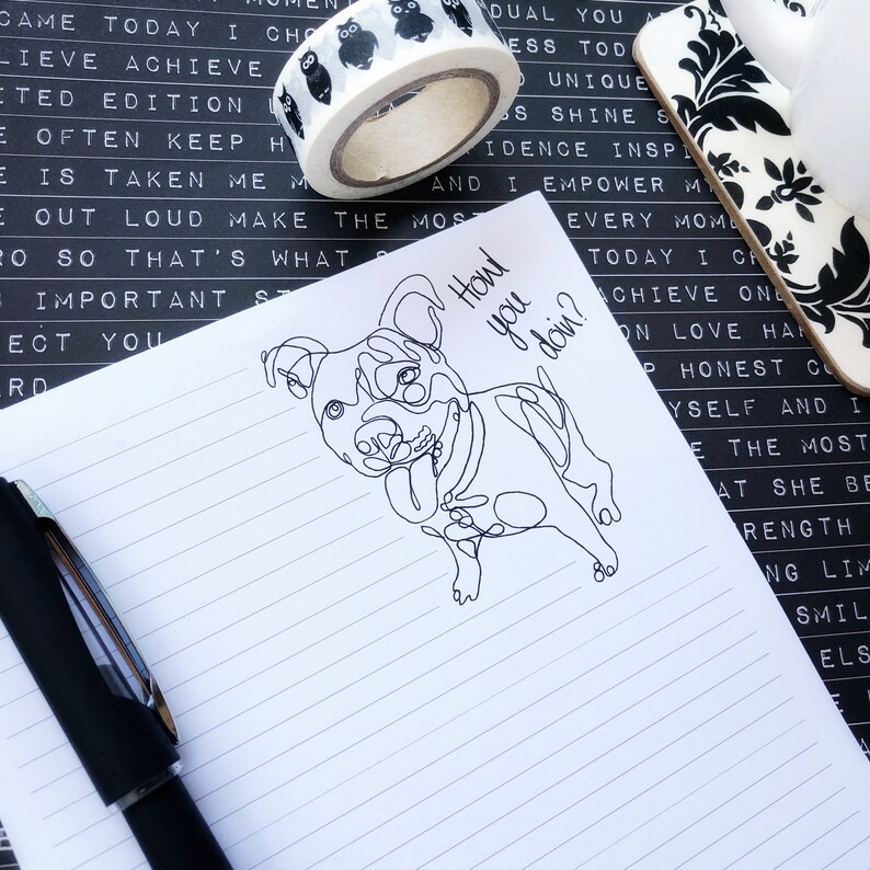 Pet Portrait Stationery, Letter Writing Set, Animal Stationery, Letter ...