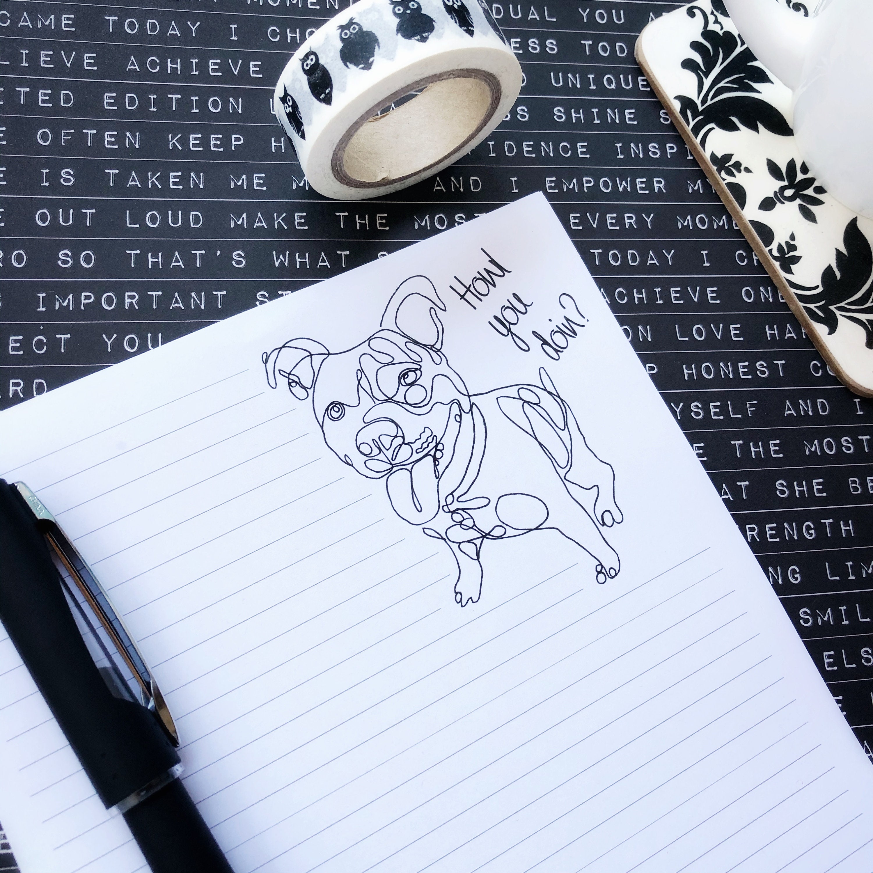 Pet Portrait Stationery, Letter Writing Set, Animal Stationery, Letter ...