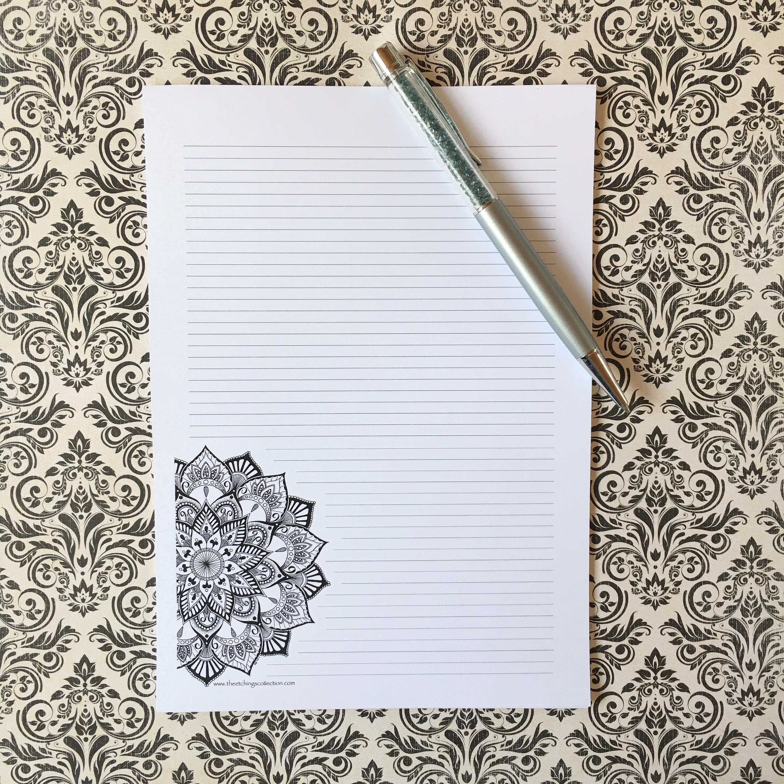 Mandala Stationery Set Letter Writing Set Unique Stationery - Etsy