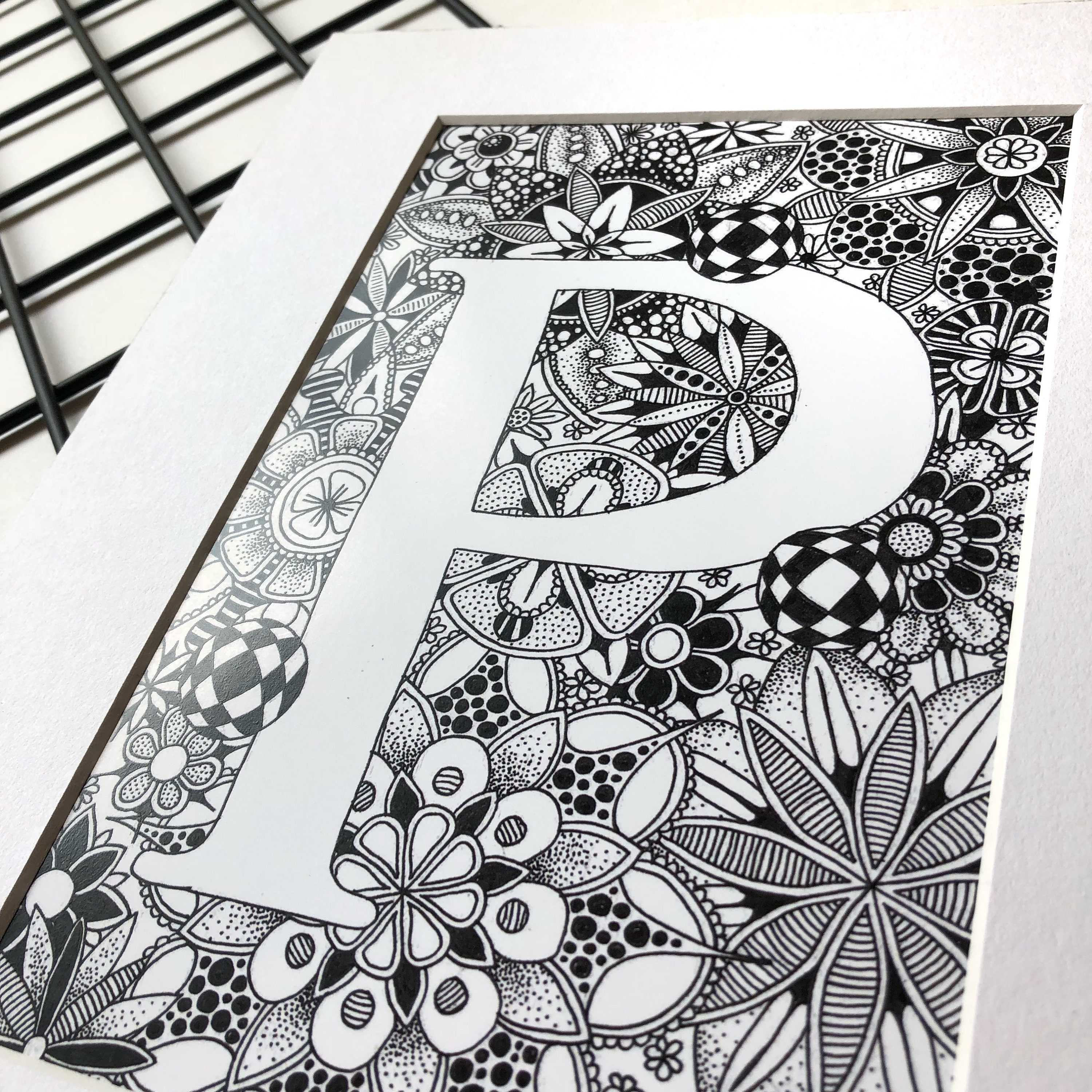 Letter P, Bedroom Print, Custom Name Art, Typography Print, Letter ...