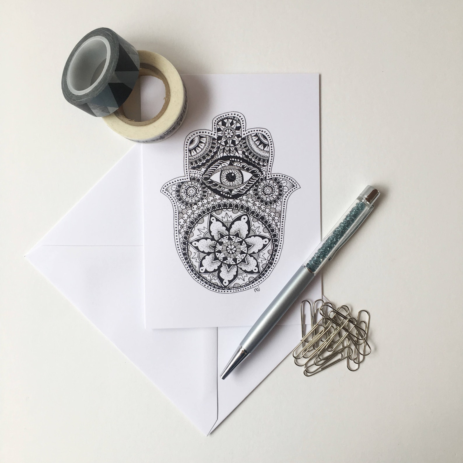 Hamsa Greeting Cards Hamsa Hand Cards Zentangle Greeting - Etsy
