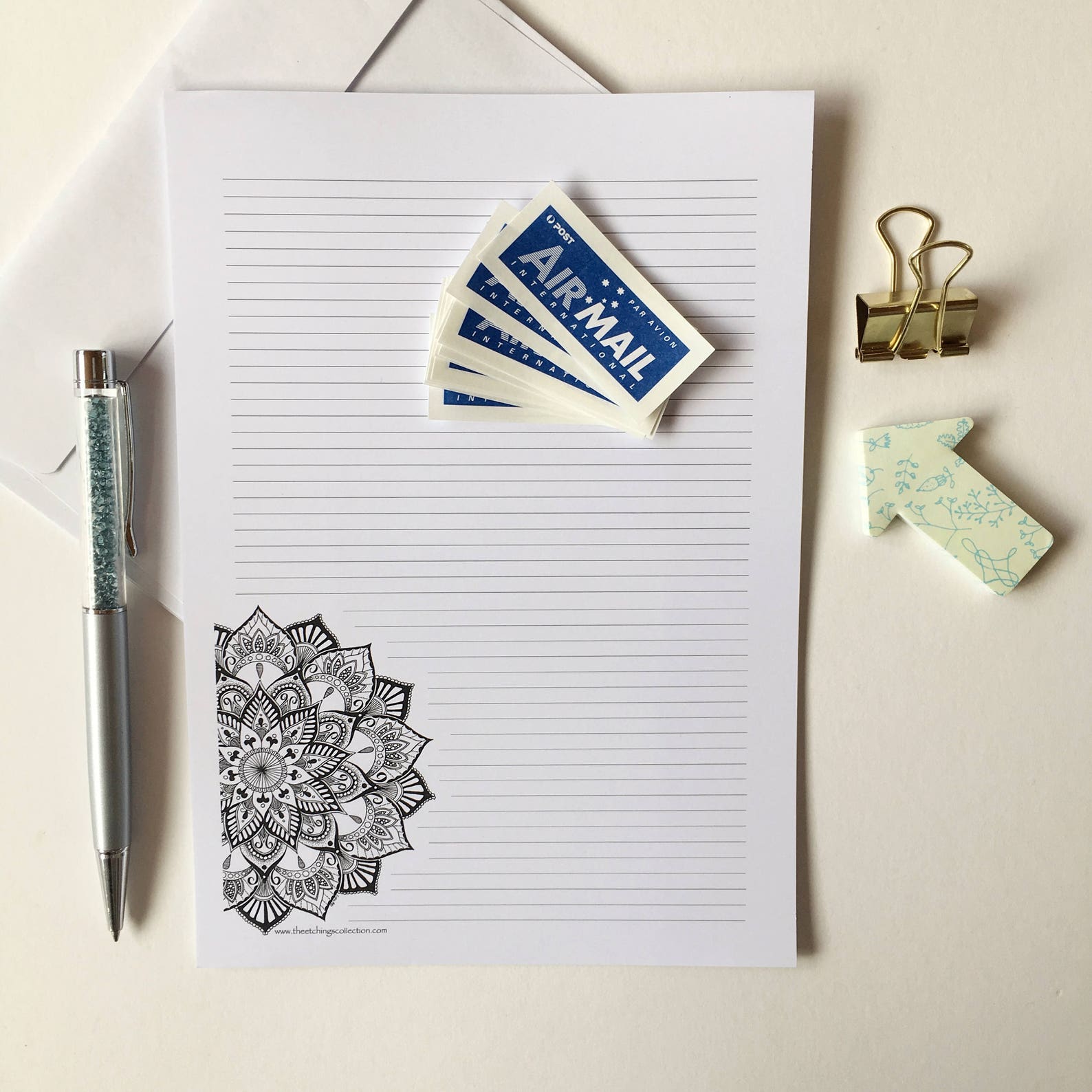 Mandala Stationery Set Letter Writing Set Unique Stationery - Etsy