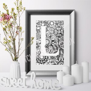 Monogram L, Typography Letter Art, Baptism Gift, Girls Nursery, Boys ...