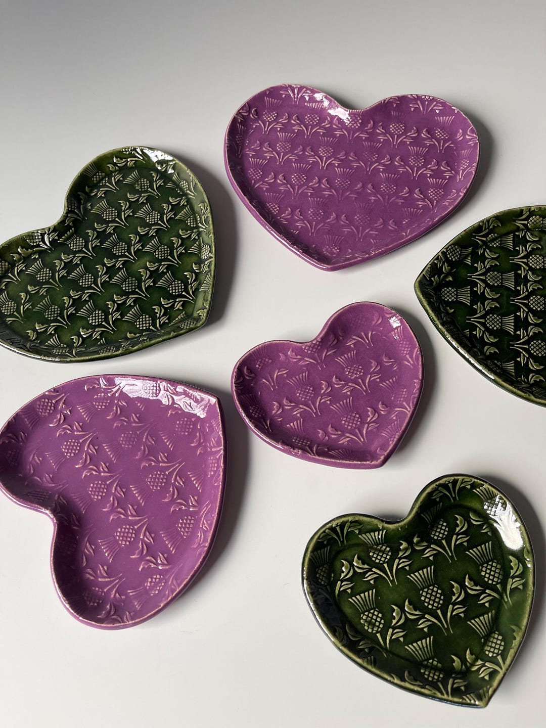 Ceramic Thistle Plates, Thistle Trinket Dishes, Scottish Gifts, Gift ...