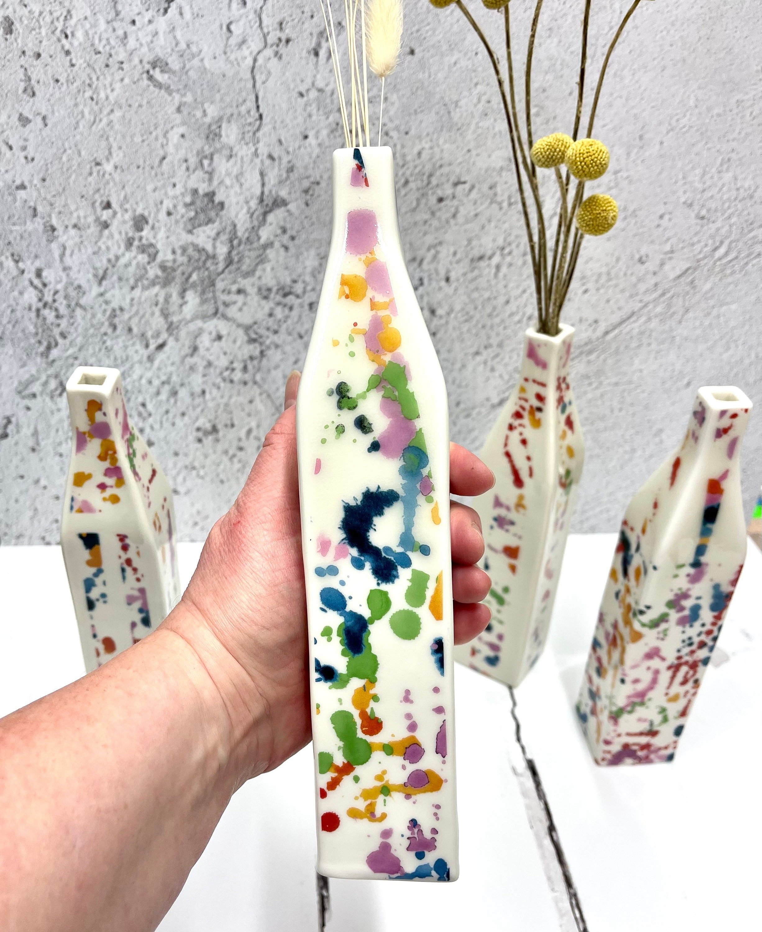 Porcelain Bottle Ceramic Bottle Vase Colourful Vase Ceramic - Etsy