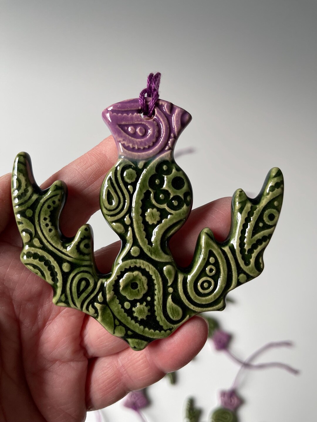 Thistle Gift From Scotland Ceramic Thistle Hanger Scottish Thistle ...