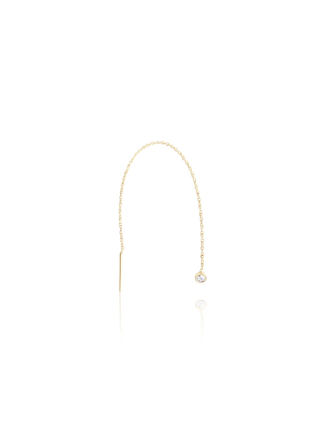 14k Solid Gold Gemstone Thread Wrap Earring - Etsy