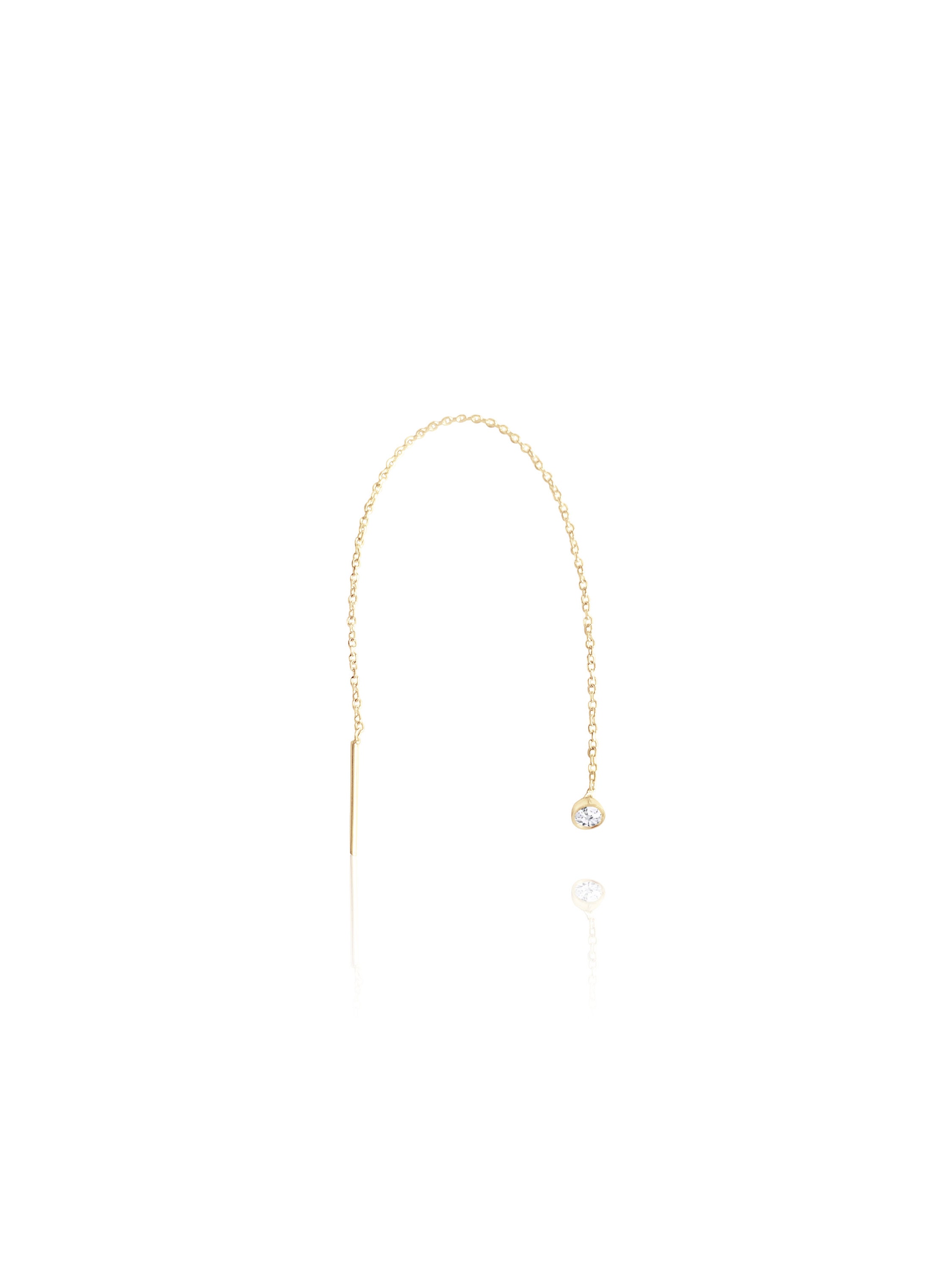 14k Solid Gold Gemstone Thread Wrap Earring | Etsy