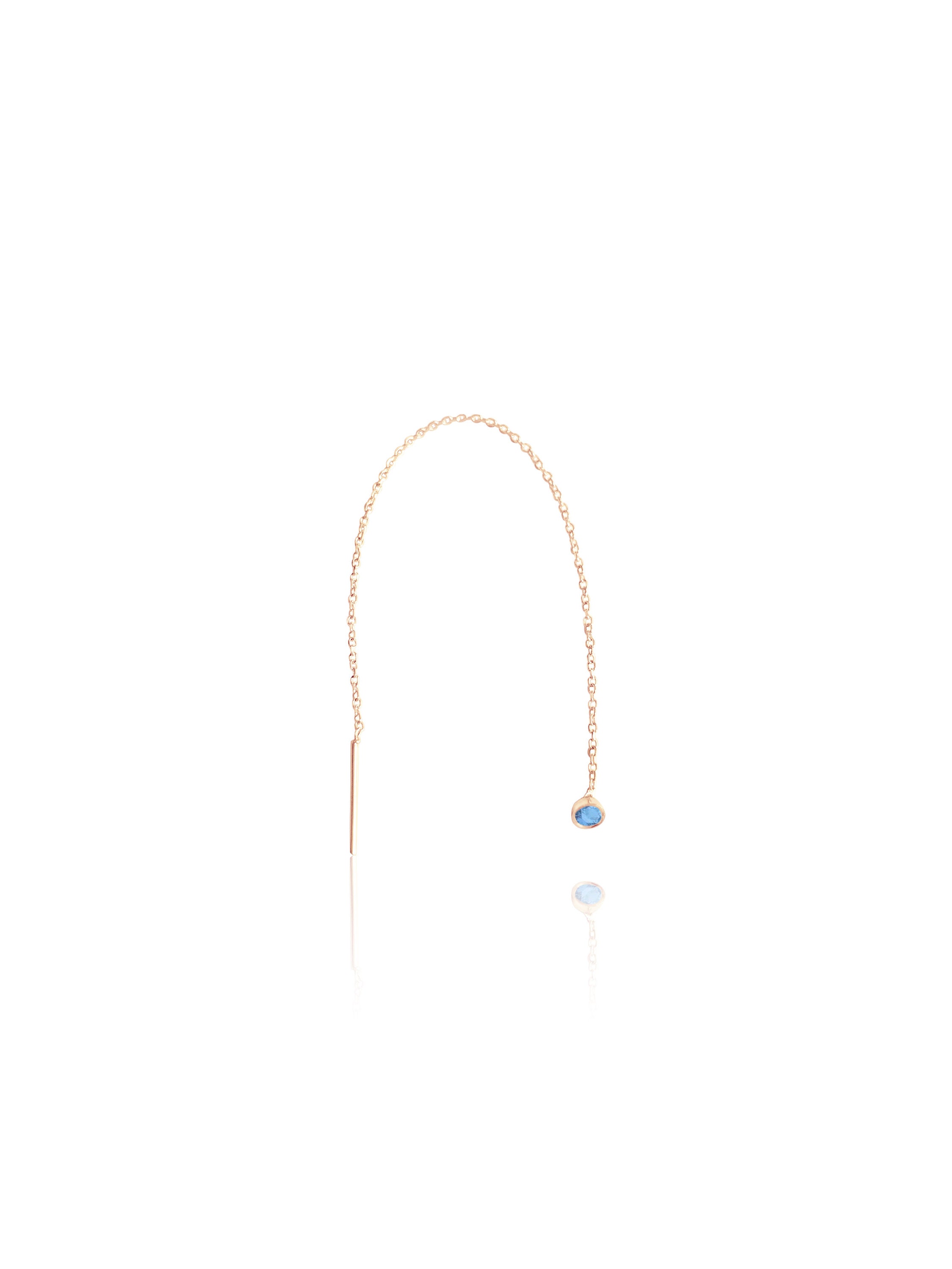 14k Solid Gold Gemstone Thread Wrap Earring - Etsy