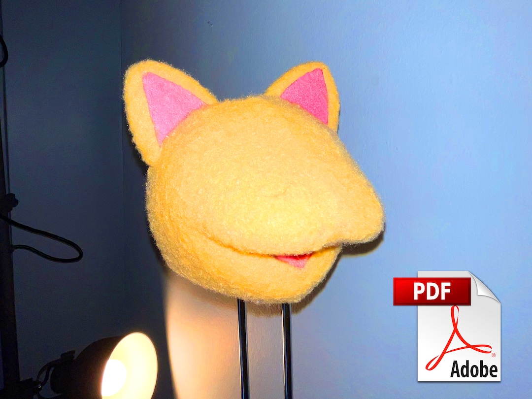 Puppet Head Pattern Digital Download - "cat" - Foam and Fleece/fur - Etsy