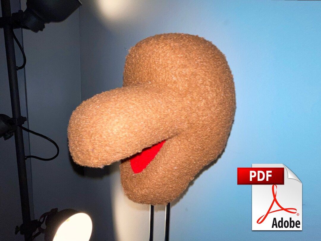 Puppet Head Pattern Digital Download - "ruff" - Foam and Fleece/fur ...