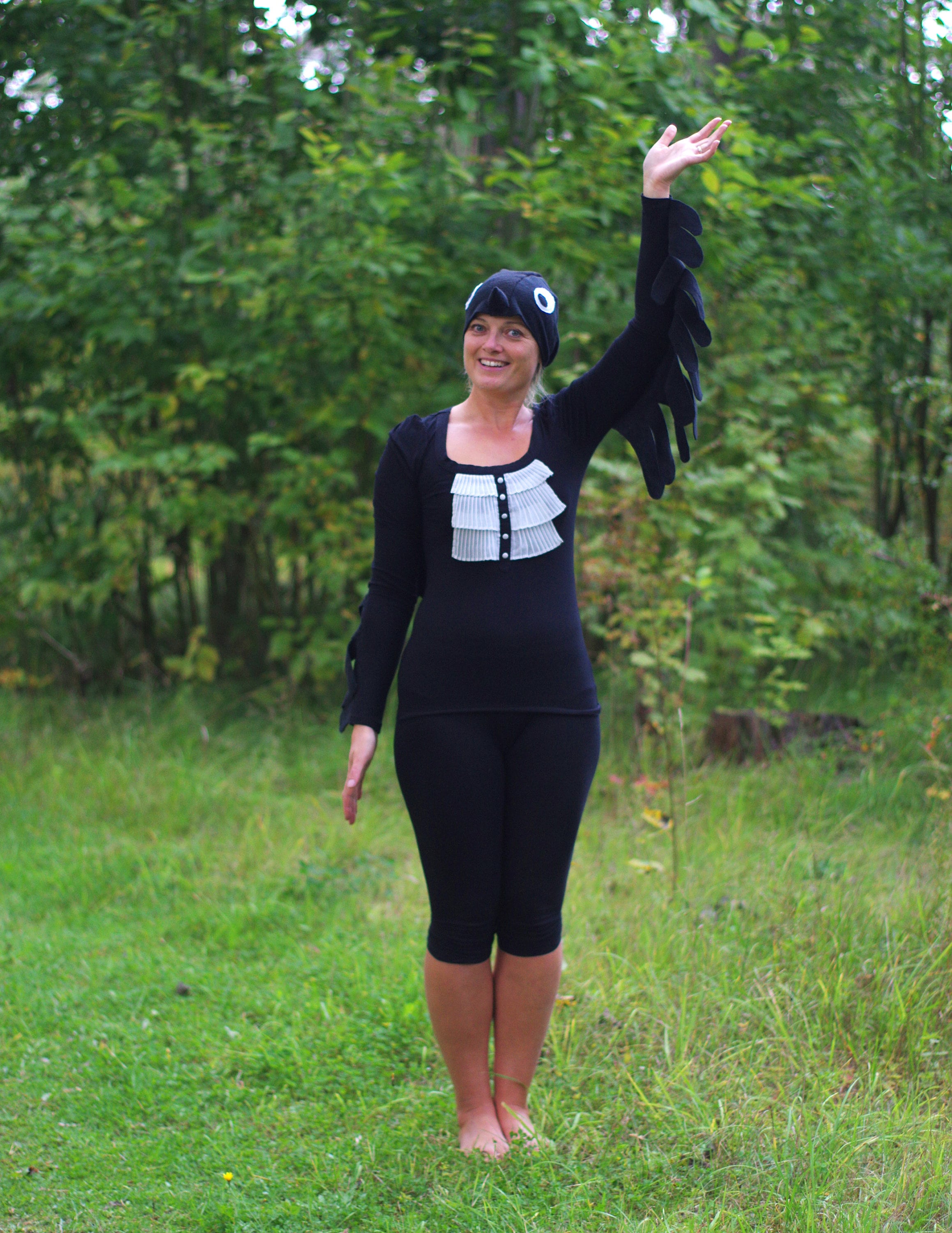 Swallow Black Bird Costume for Halloween, 2 Pieces: Black Top With ...