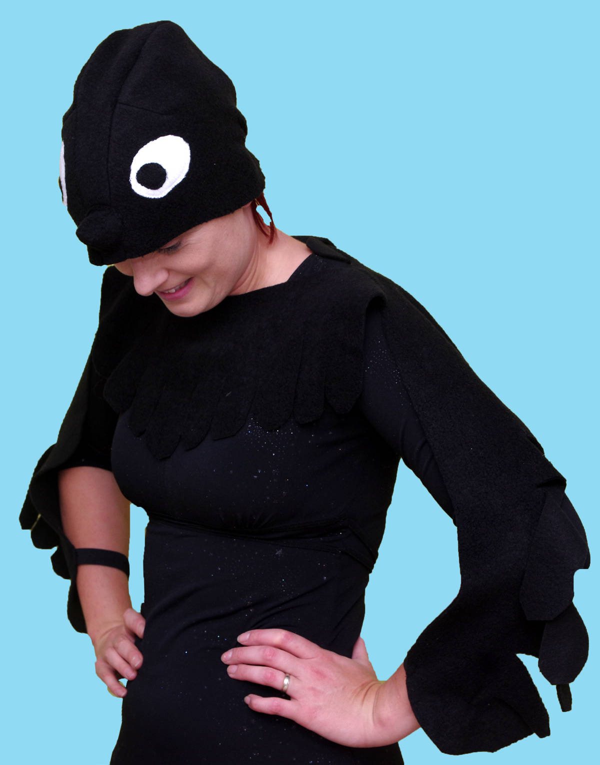 Adult Halloween Costume, Adult Black Bird Costume, Headpiece and Wings ...