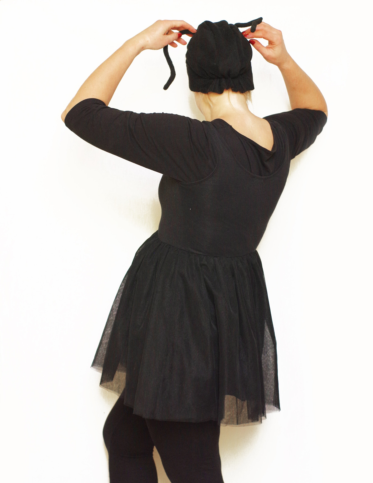 Black Ant Costume for Halloween, 2 Pieces: Adult Dress and Fleece Hat ...