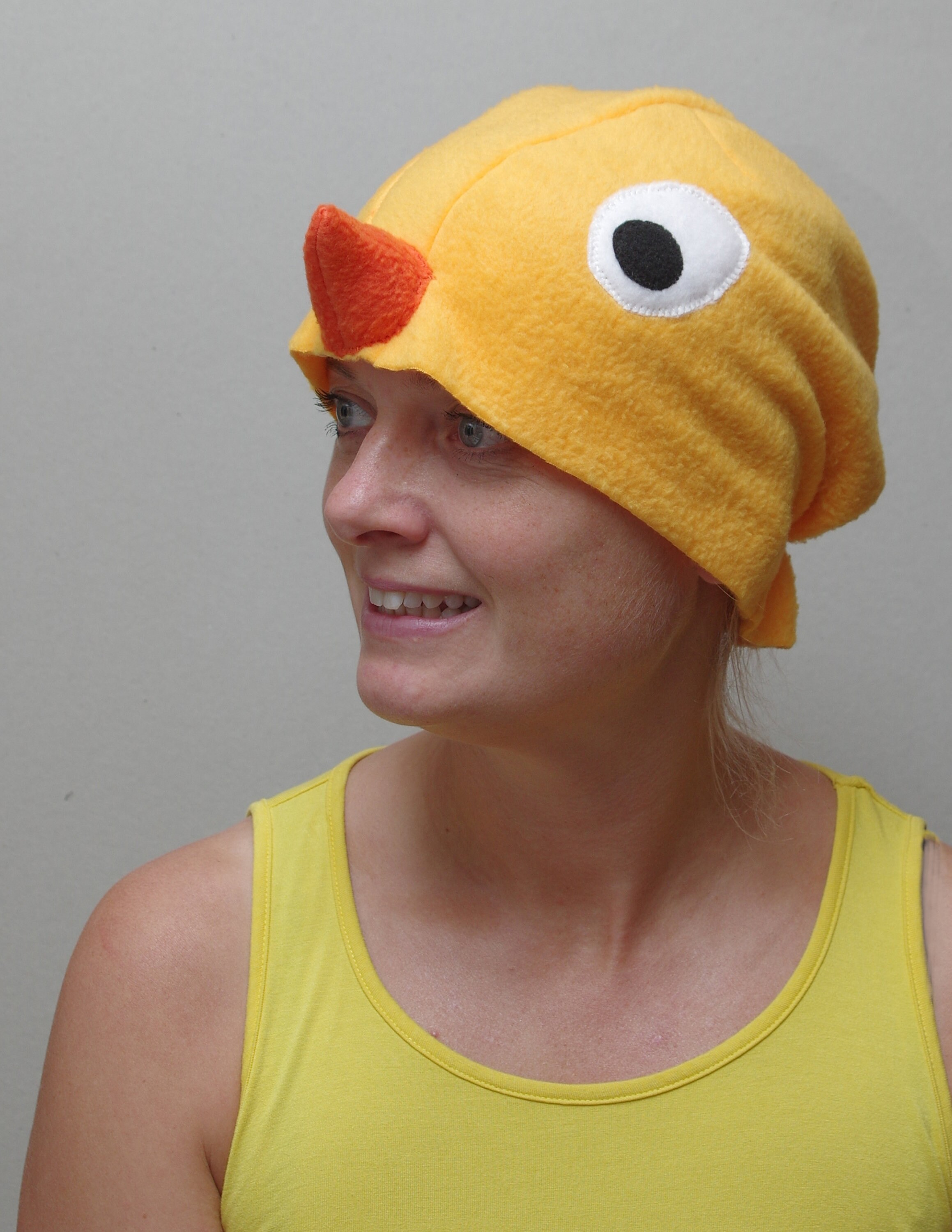 Chicken Costume for Halloween, 2 Pieces Set: Yellow Top and Fleece Hat ...