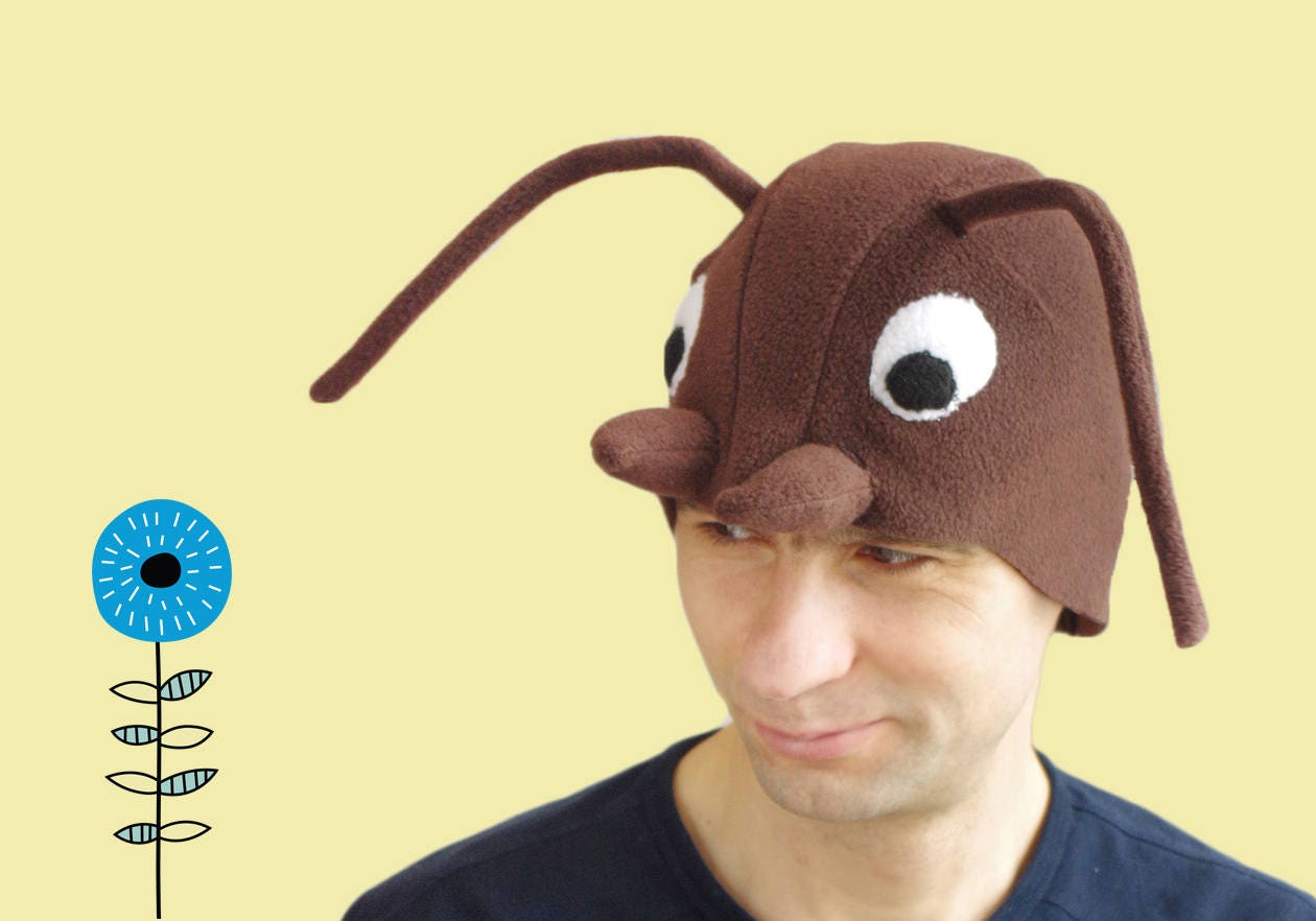 Ant Costume Hat, Adult Halloween Costume, Brown Ant Hat, Bug Feeler Hat ...