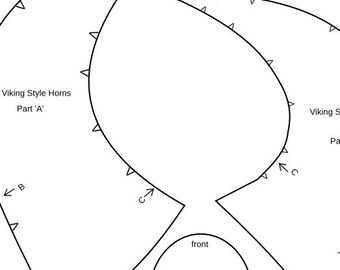 Maleficent style Horns Foam Template make your own Digital | Etsy