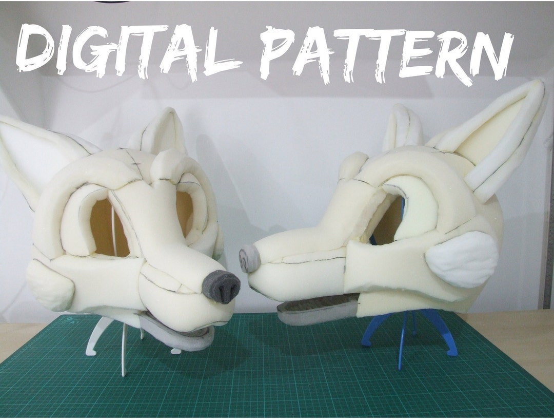 Wolf Fursuit Head Base Fox Template (PDF Digital Pattern) Canine - Etsy
