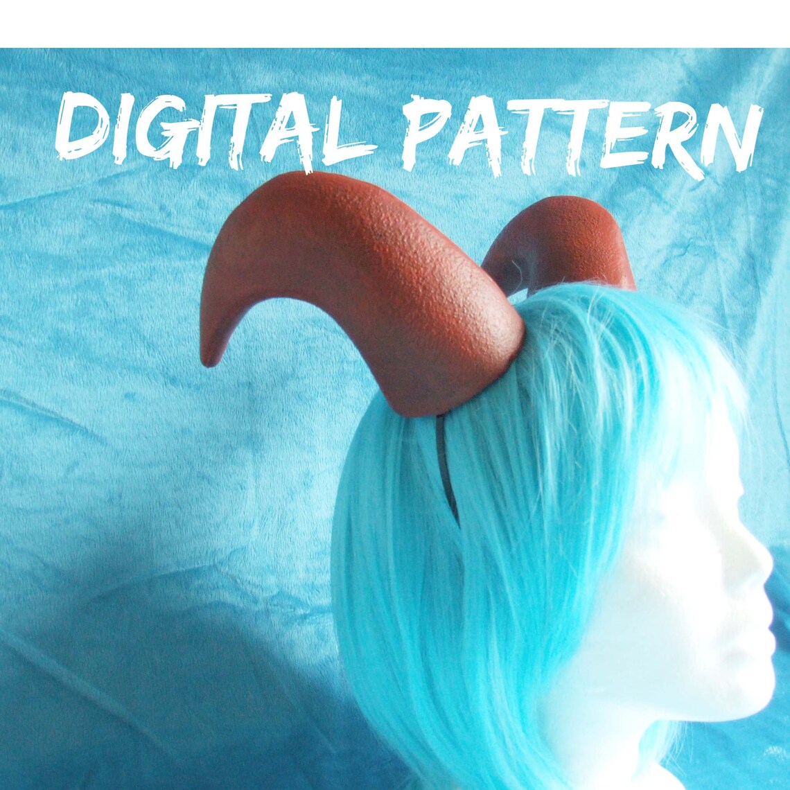 Small EVA Foam Horns Devil Horns Pattern Template Digital - Etsy UK