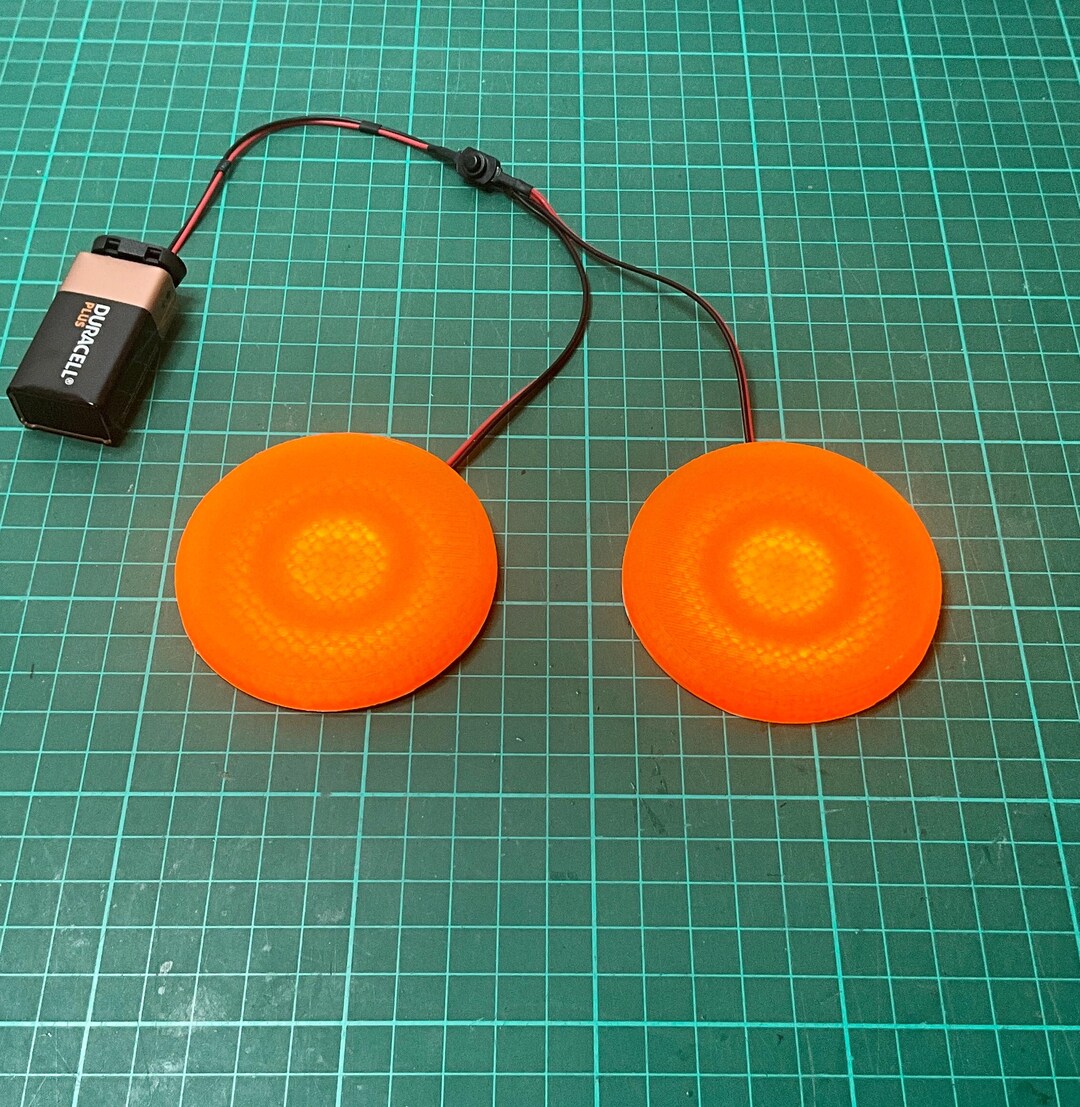 Large 75mm LED Light up Disc Eyes 3D Printed 3 Inch Cosplay Mask Eye ...