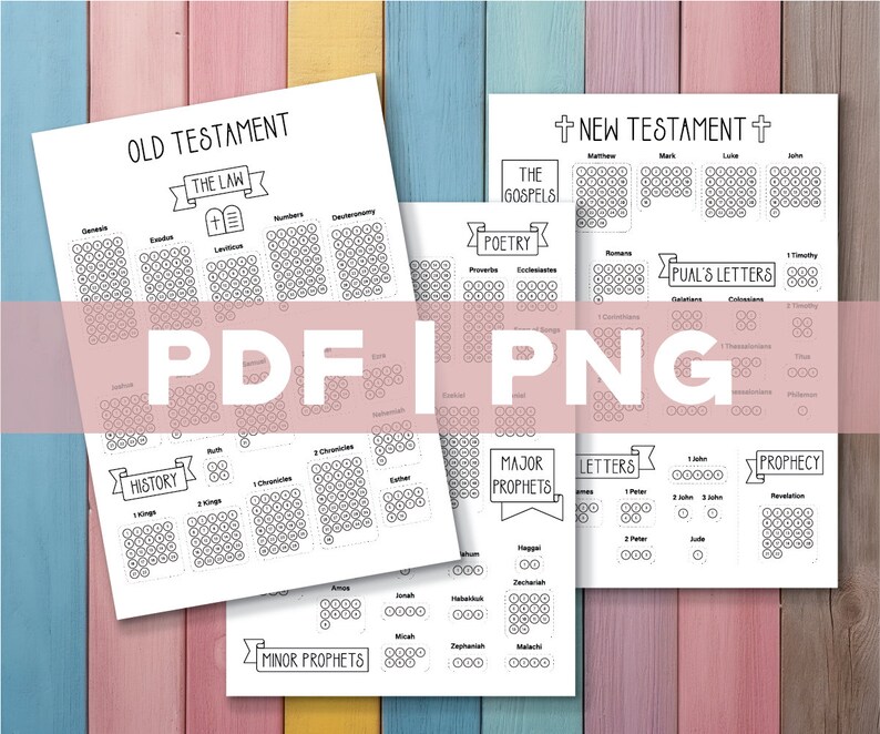 Bible Reading Tracker Digital Download Books of the Bible Old Testament ...