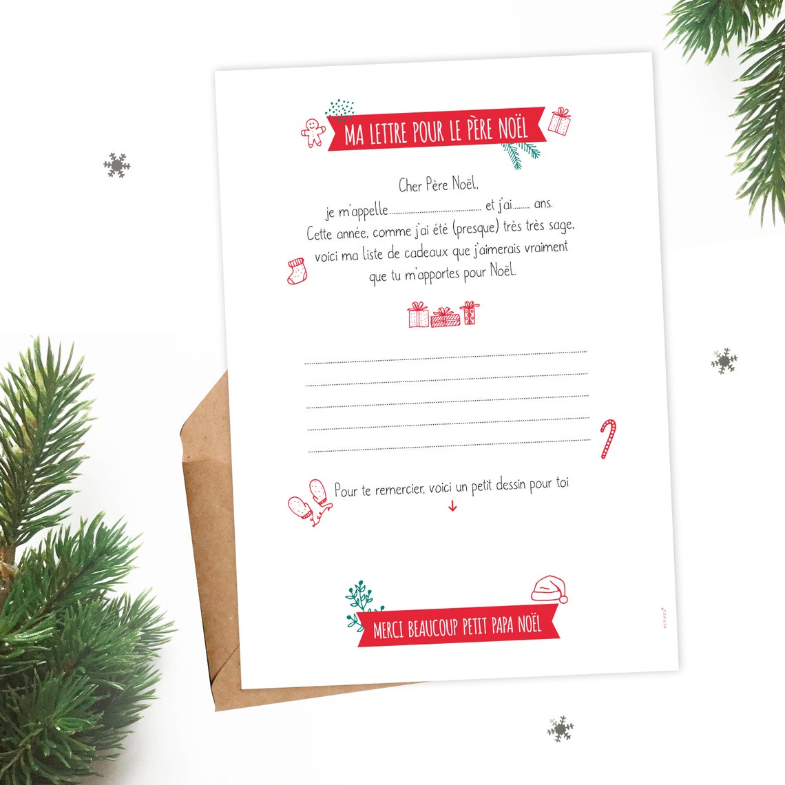 Lettre au Père Noël pour enfants, à télécharger, à imprimer, à ...