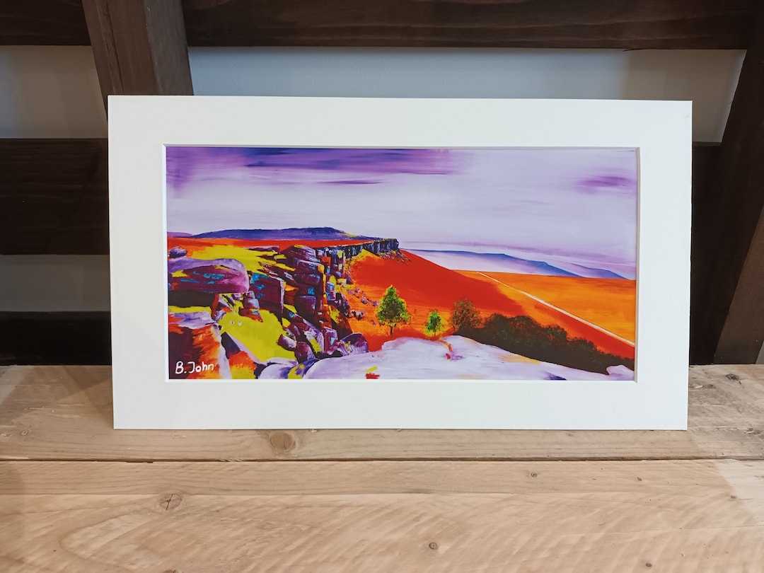 Stanage Edge Poster Panoramic. Limited Edition Peak District, Sheffield ...