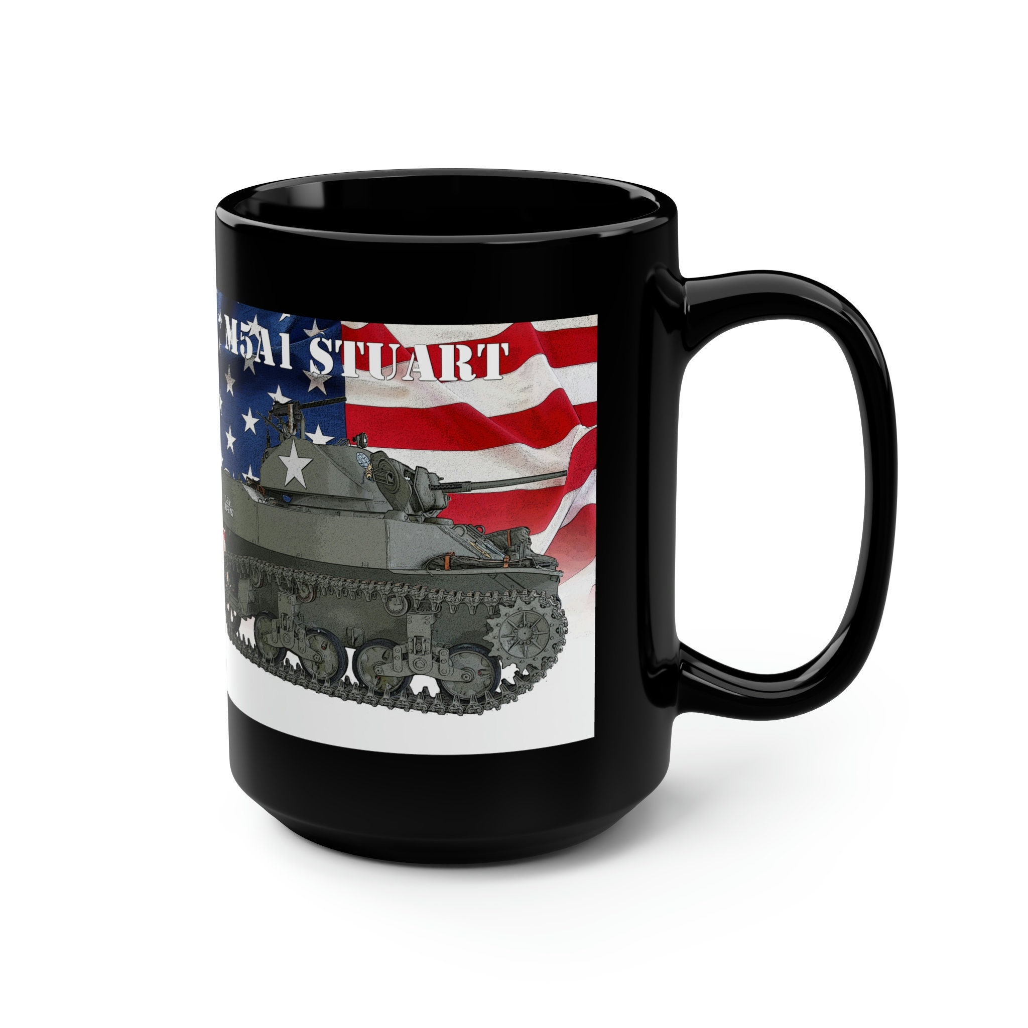 M5A1 Stuart Light Tank W/american Flag Black Mug, 15oz - Etsy