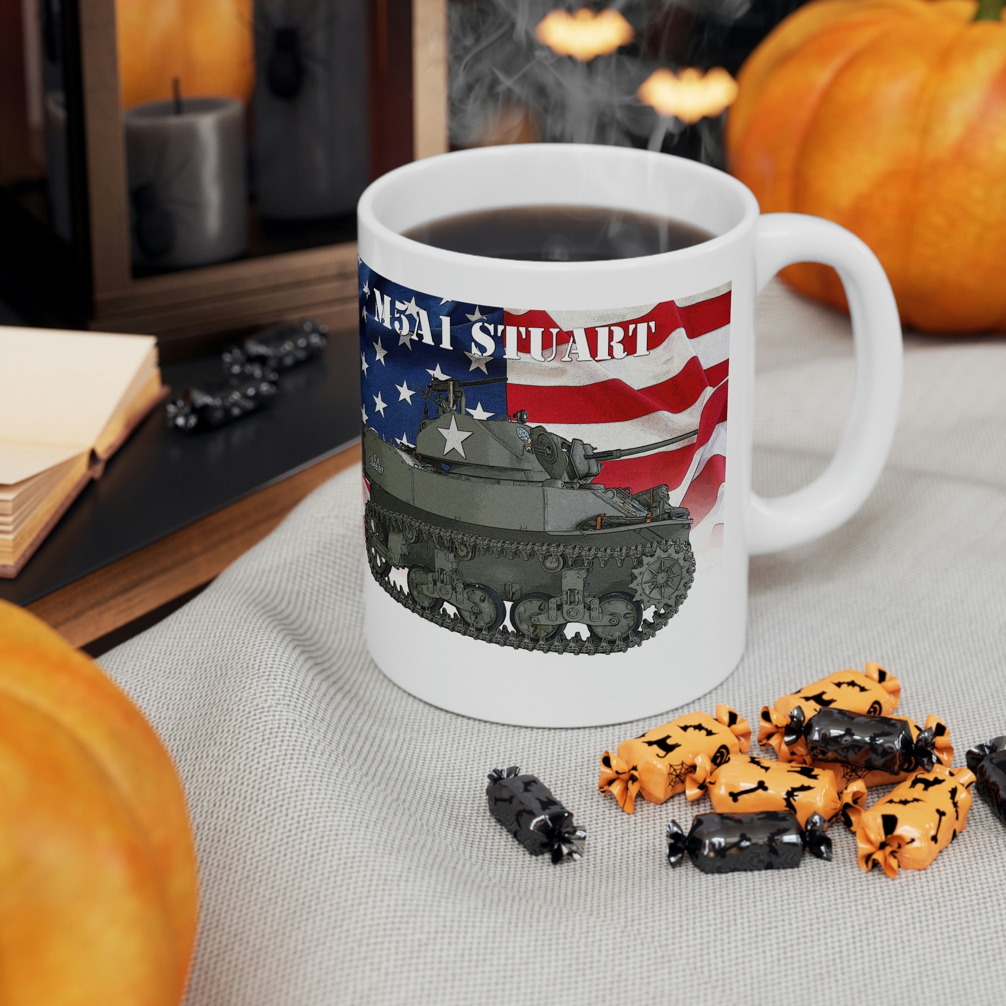 M5A1 Stuart Light Tank W/american Flag Ceramic Mug 11oz - Etsy