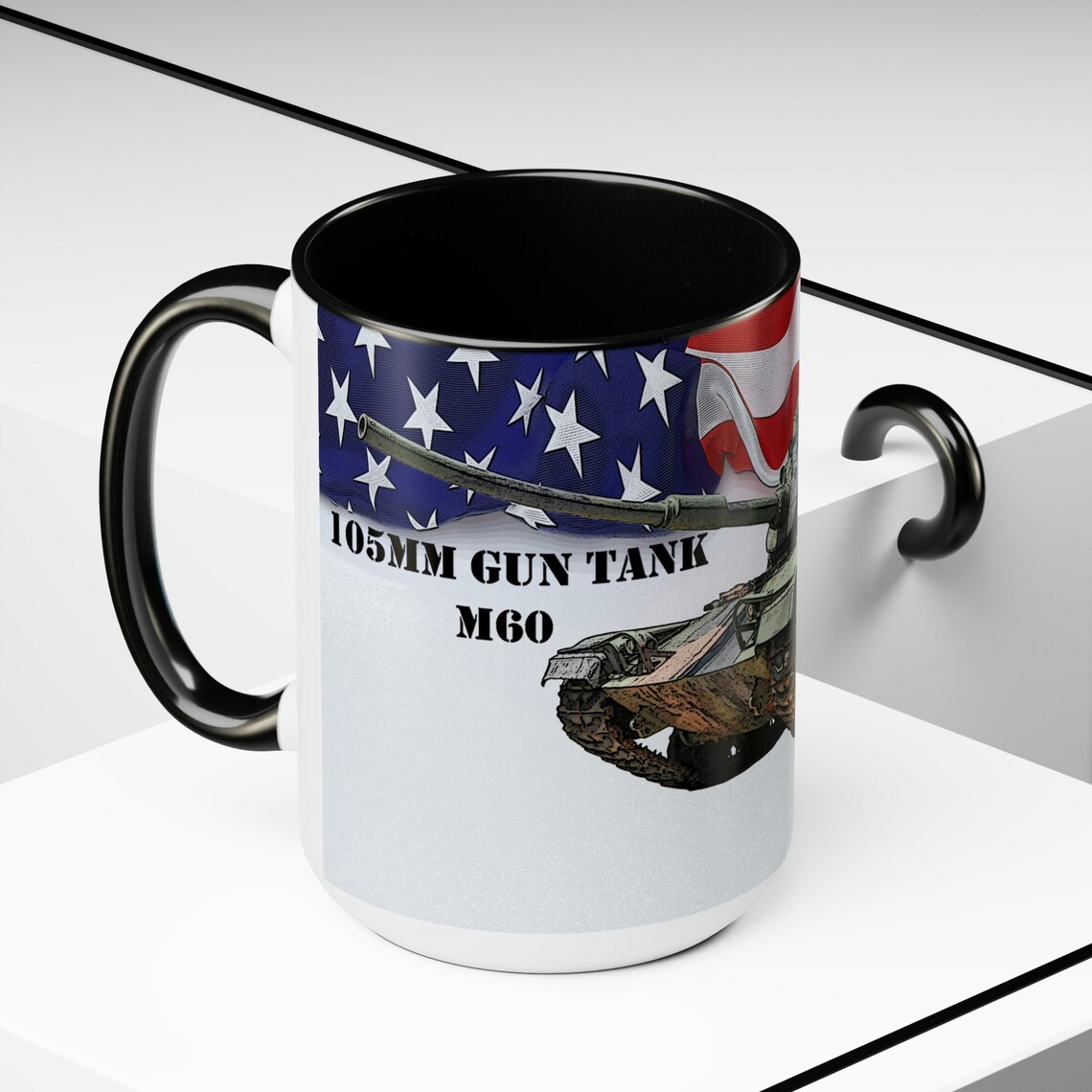 105mm Gun Tank M60 Two-tone Coffee Mugs, 15oz - Etsy