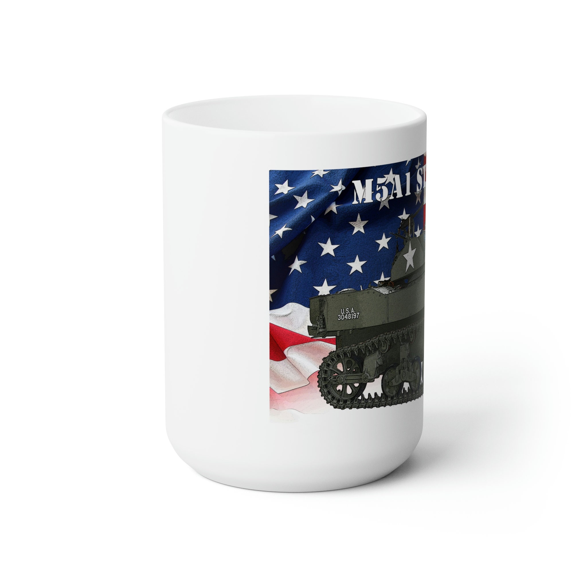 M5A1 Stuart Light Tank W/american Flag Ceramic Mug 15oz - Etsy