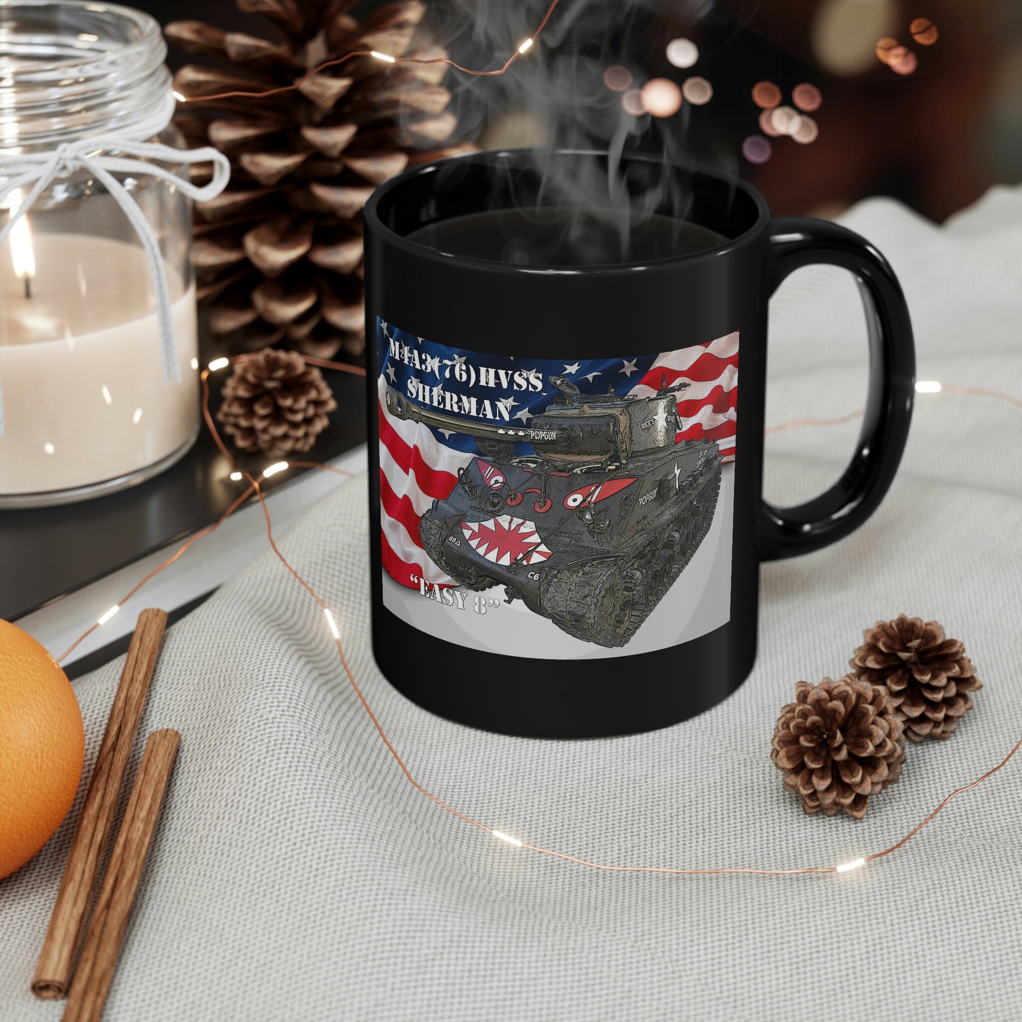 M4A3 Easy 8 Sherman Tank 11oz Black Mug - Etsy