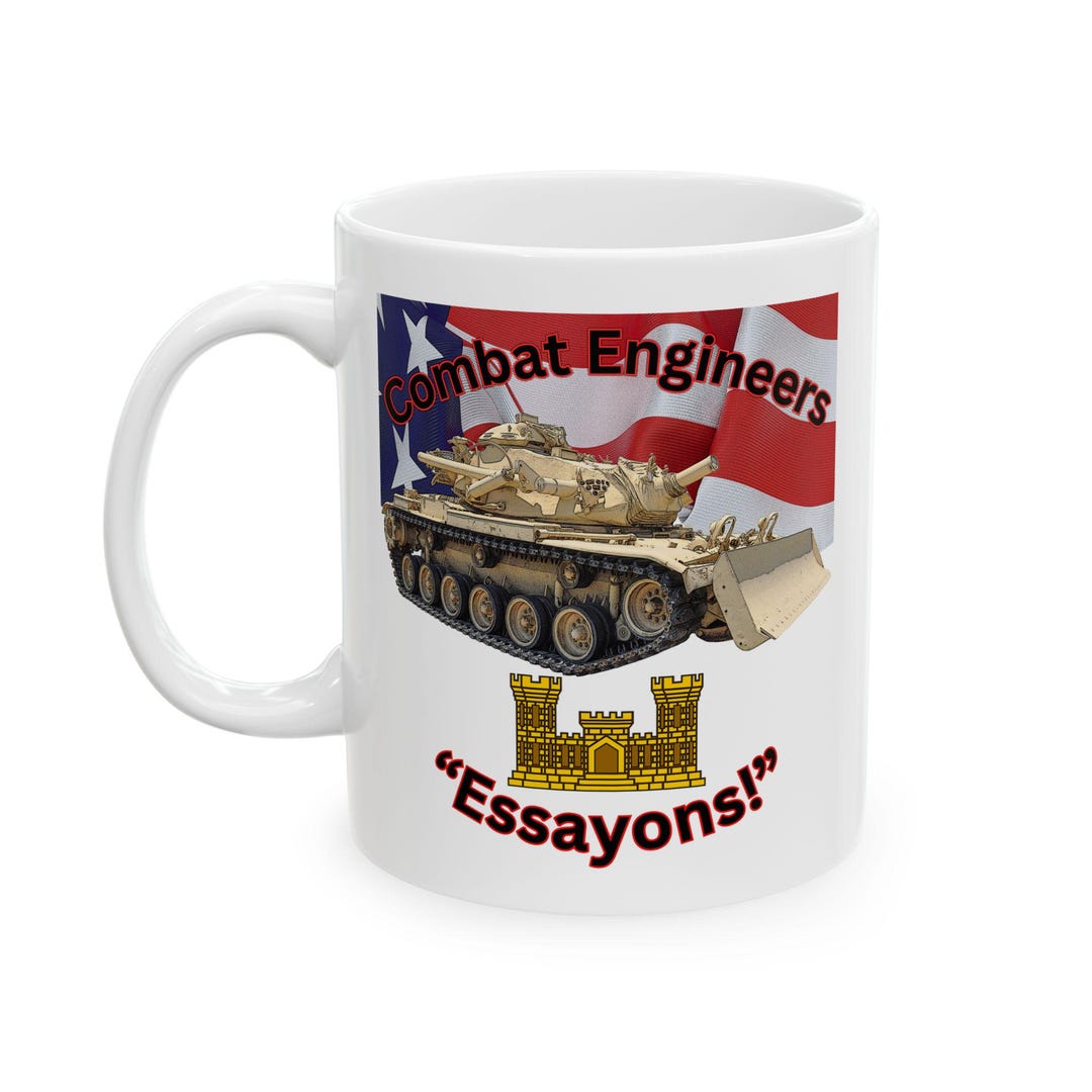 US Army Combat Engineer M728 CEV Ceramic Mug, Veteran Gift - Etsy