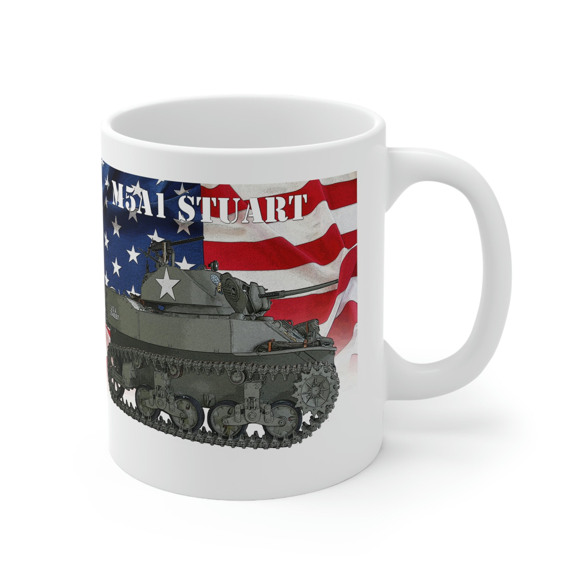 M5A1 Stuart Light Tank W/american Flag Ceramic Mug 11oz - Etsy
