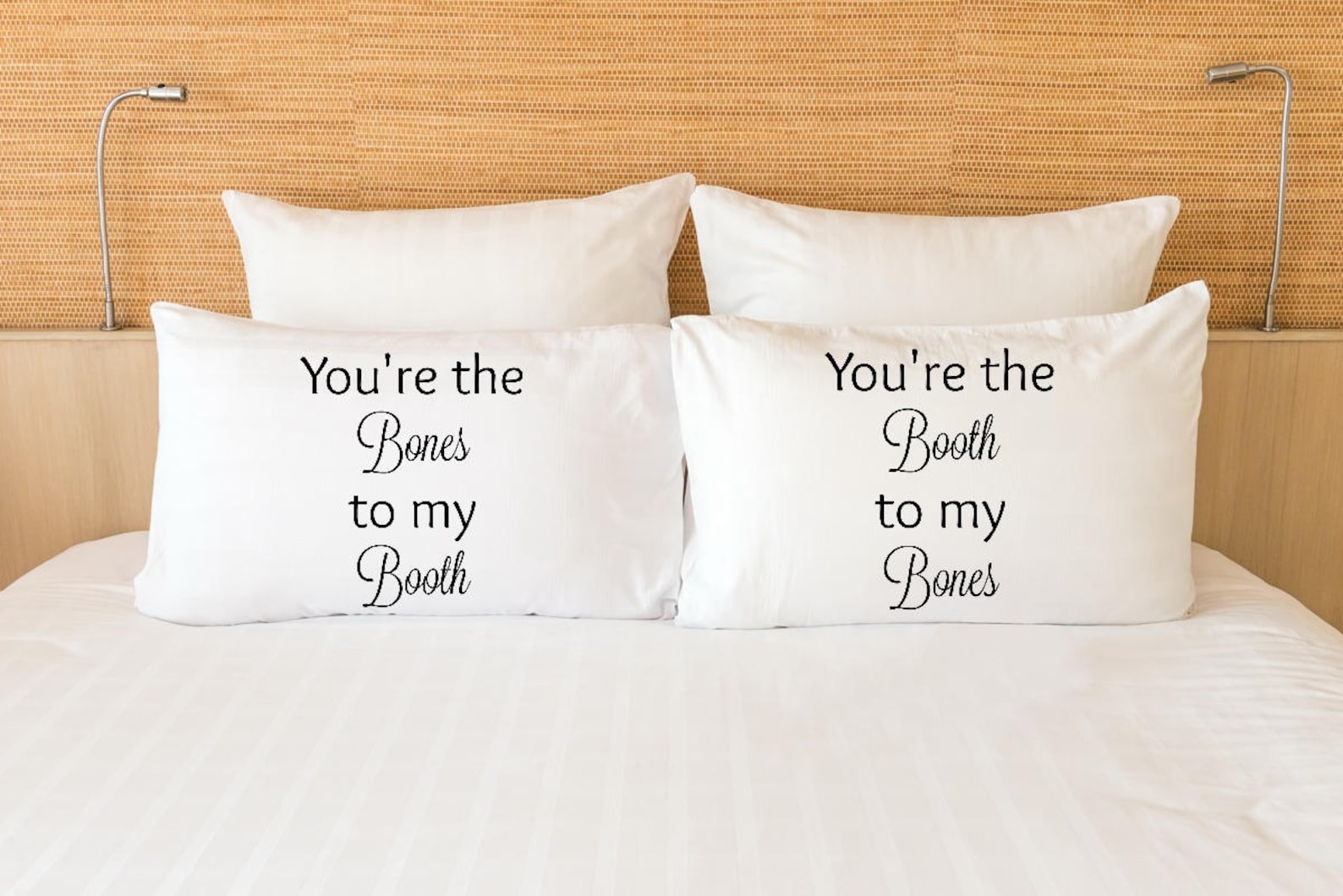 Bones and Booth Pillowcase Set - Etsy