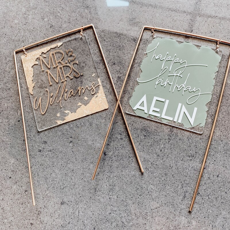 Acrylic Wedding Cake Topper - Etsy